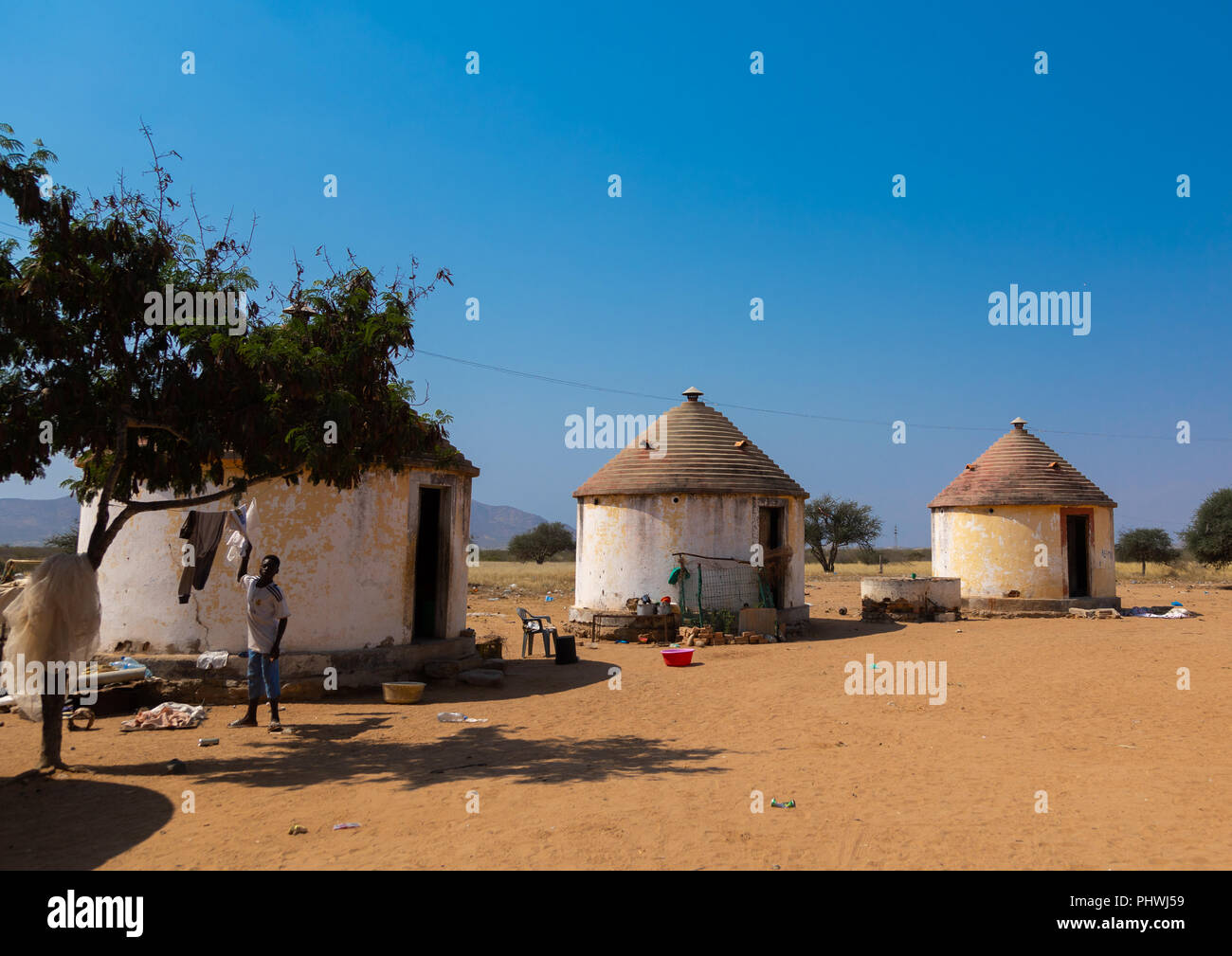 Experimental circular houses for the local people built by the ...