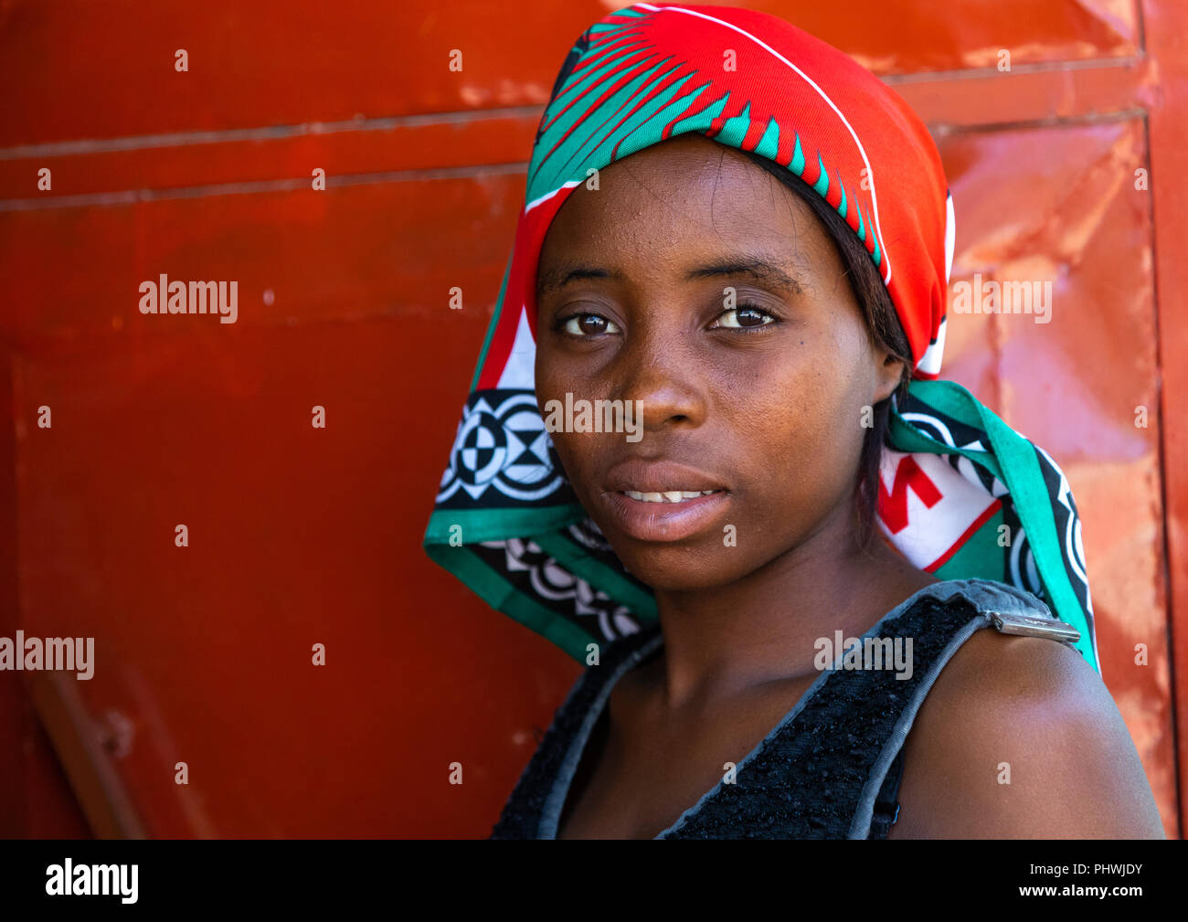Angolan woman portrait, Benguela Province, Catumbela, Angola Stock ...