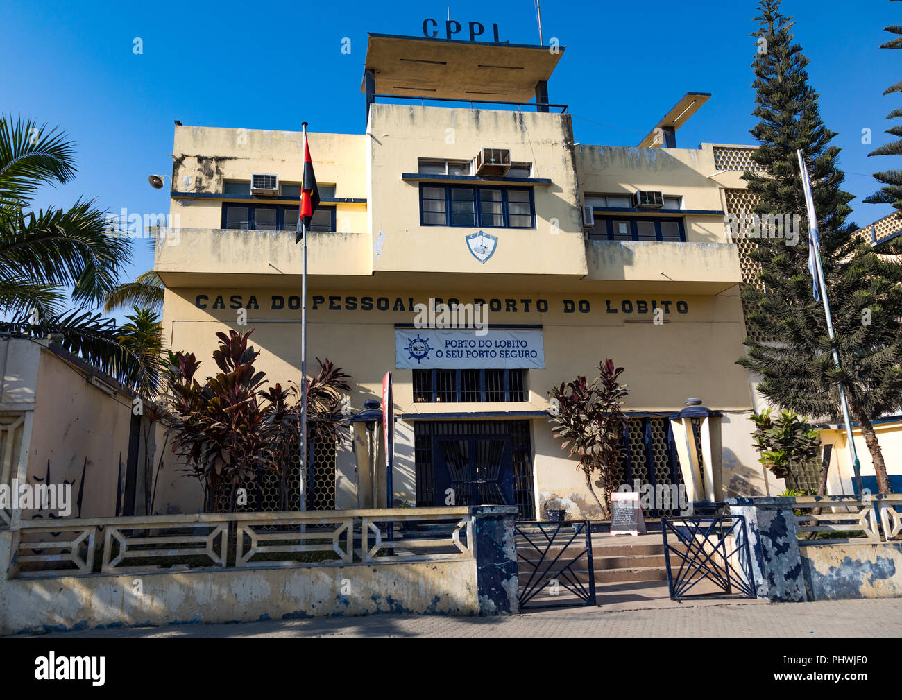 Old portuguese colonial building hosting the port authority, Benguela ...