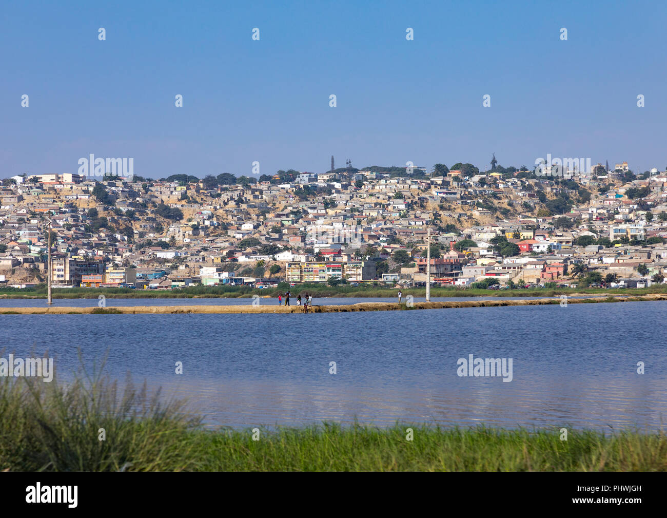 Houses on the other side of the sea channel, Benguela Province, Lobito ...