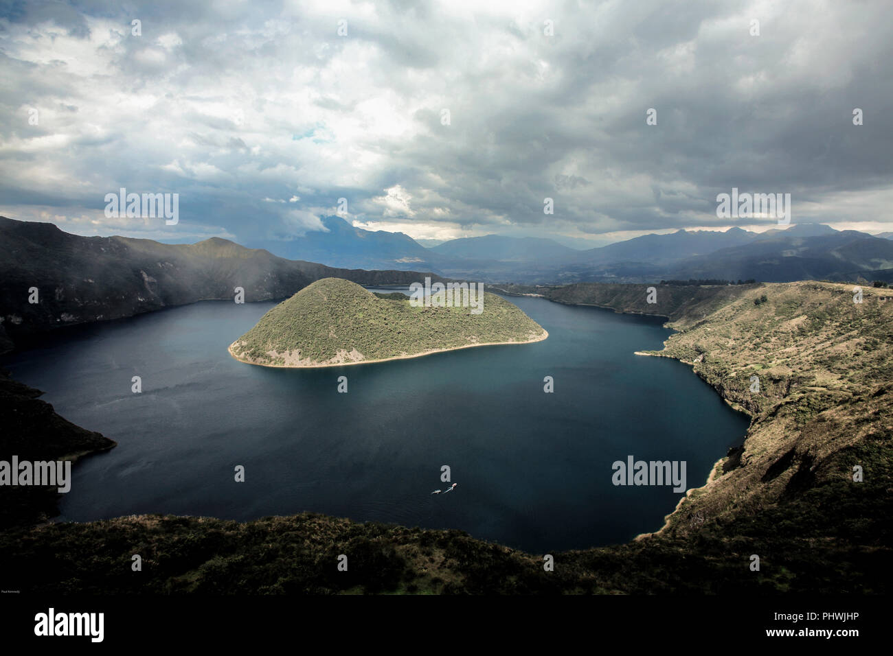 Cuicocha crater lake and caldera, Cotacachi volcano, Ecuador Stock ...