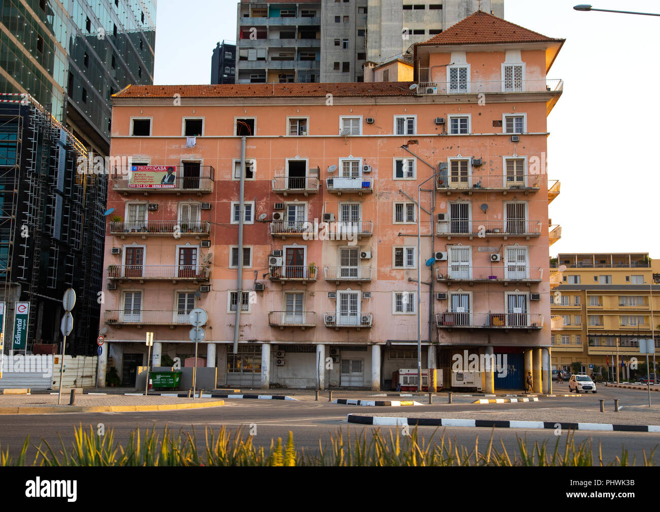 Old portuguese colonial building on the Marginal promenade called ...