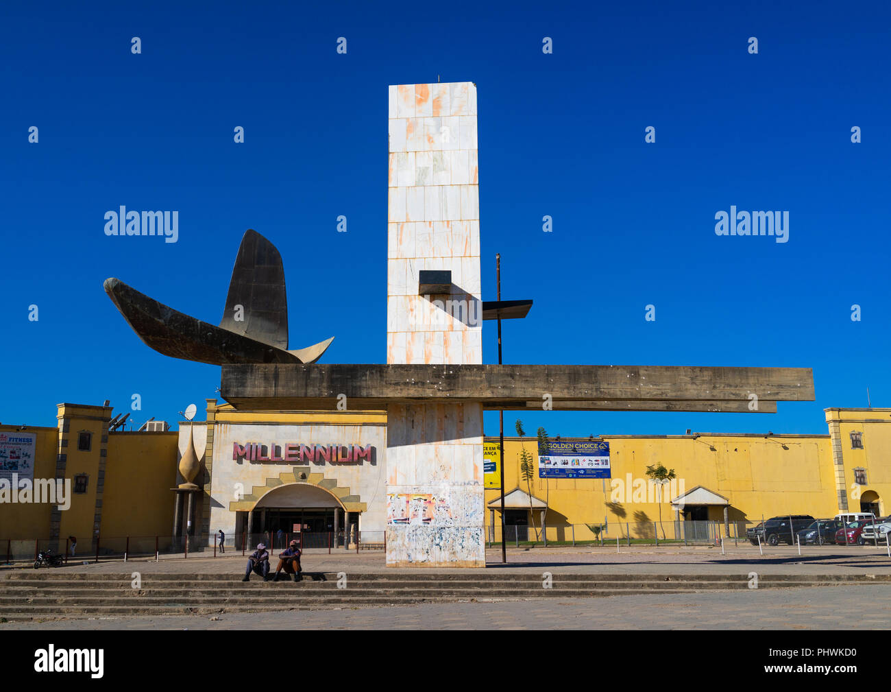 Portuguese monument in front of the millenium shopping mall, Huila ...