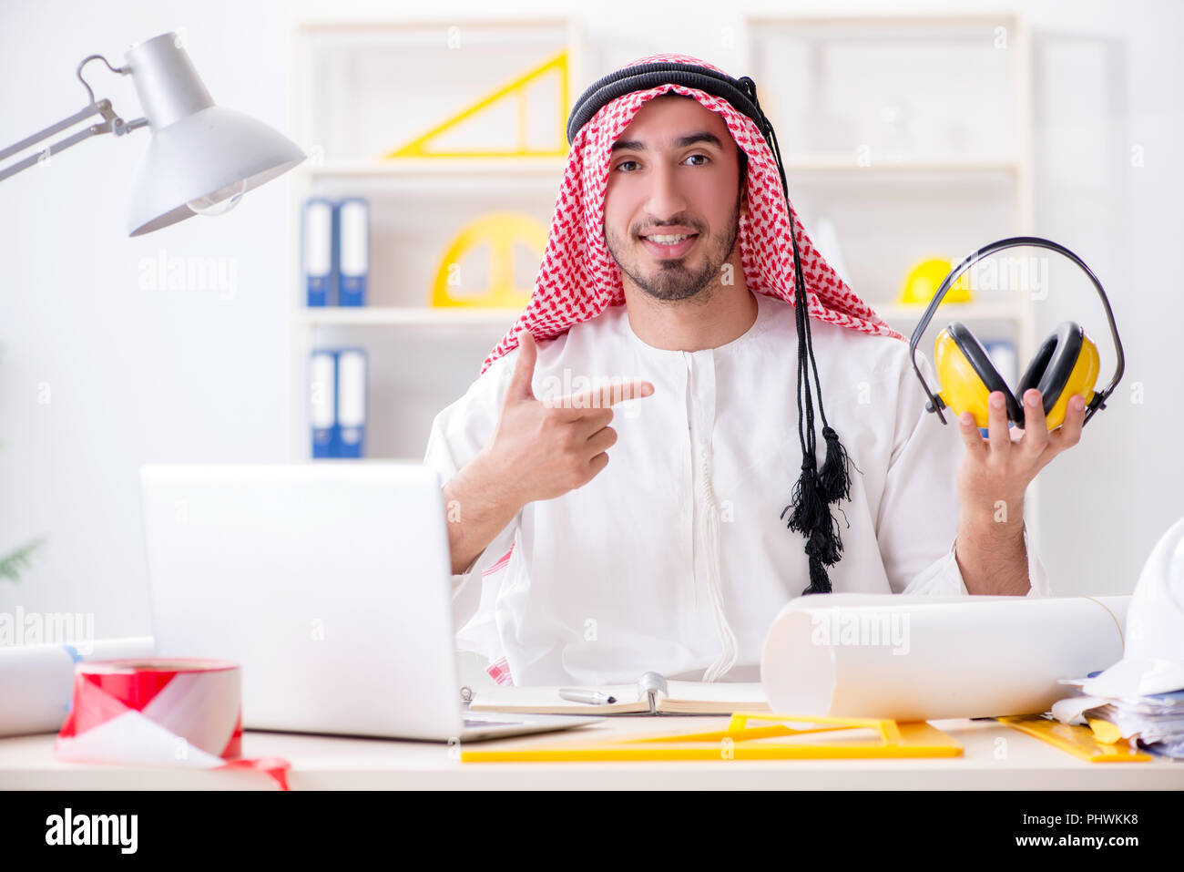 Arab engineer working on new project Stock Photo - Alamy