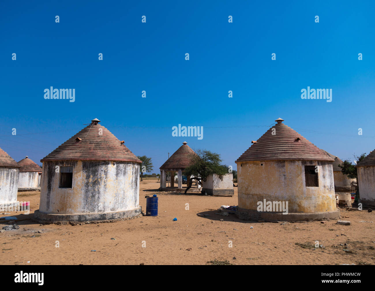 Experimental circular houses for the local people built by the ...