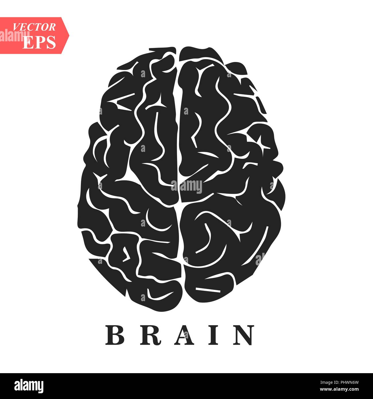 Brain, mind or intelligence flat icon for apps and websites Stock ...
