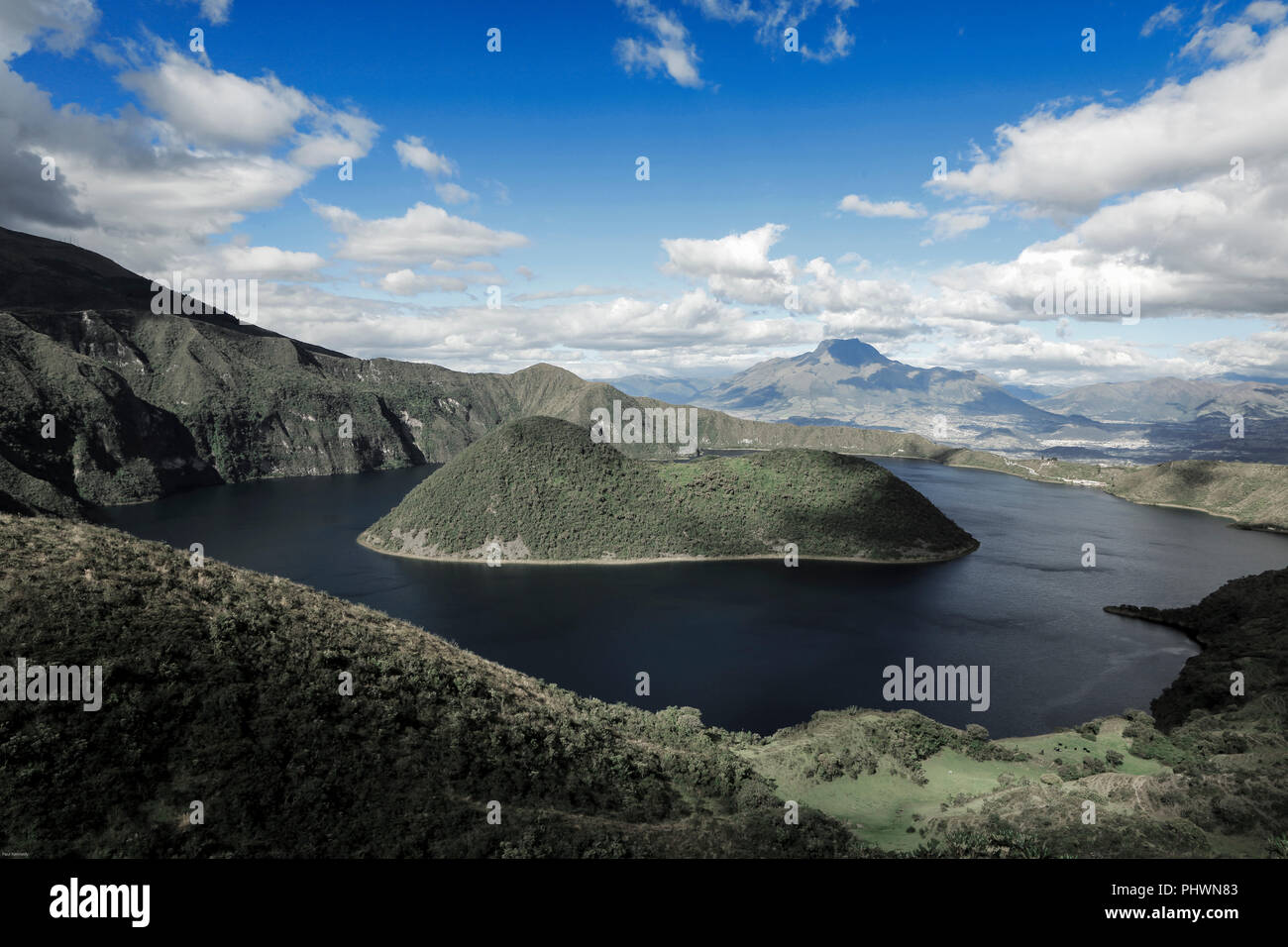 Cuicocha crater lake and caldera, Cotacachi volcano, Ecuador Stock ...