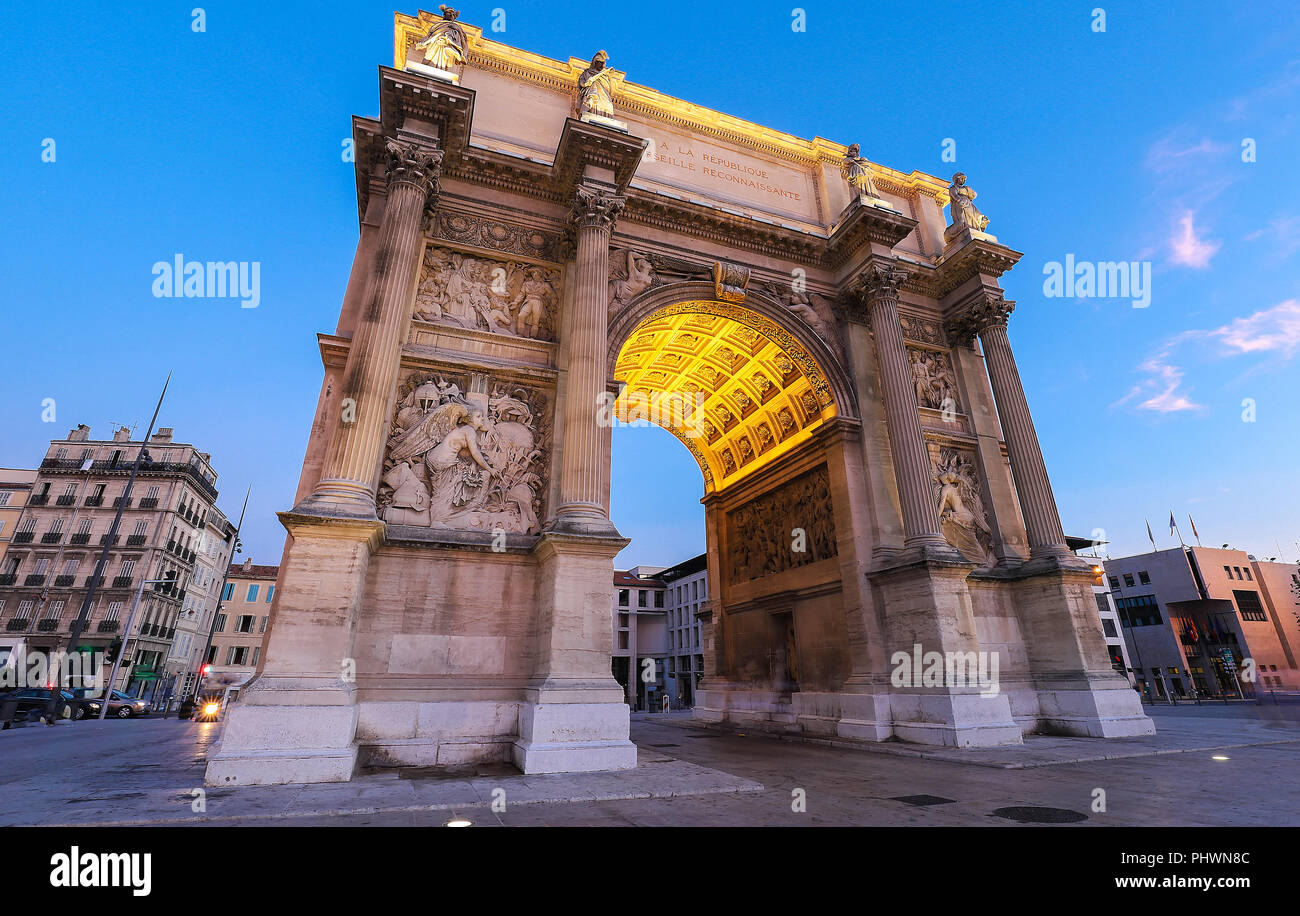 Porte Royale - triumphal arch in Marseille, France. Constructed in 1784 ...