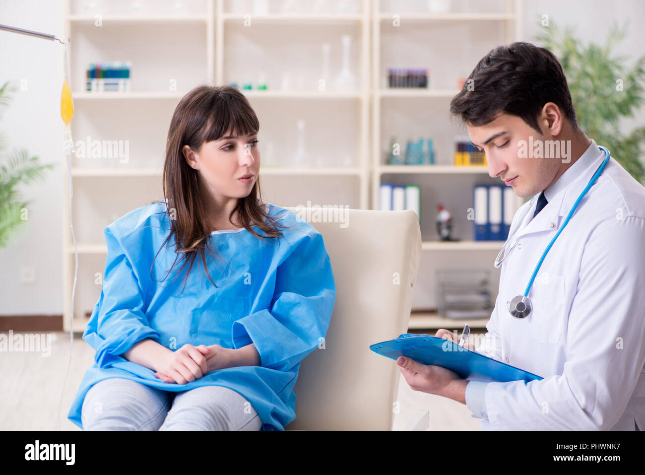 Doctor discussing blood transfusion with patient Stock Photo - Alamy