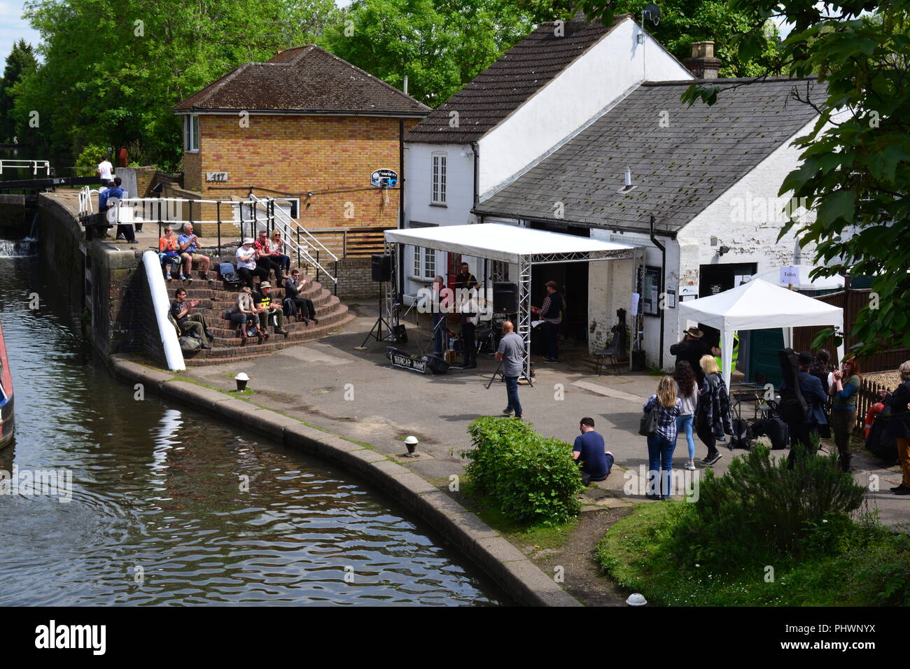 The photograph was taken of a pub alongside a canal in Rickmansworth on ...