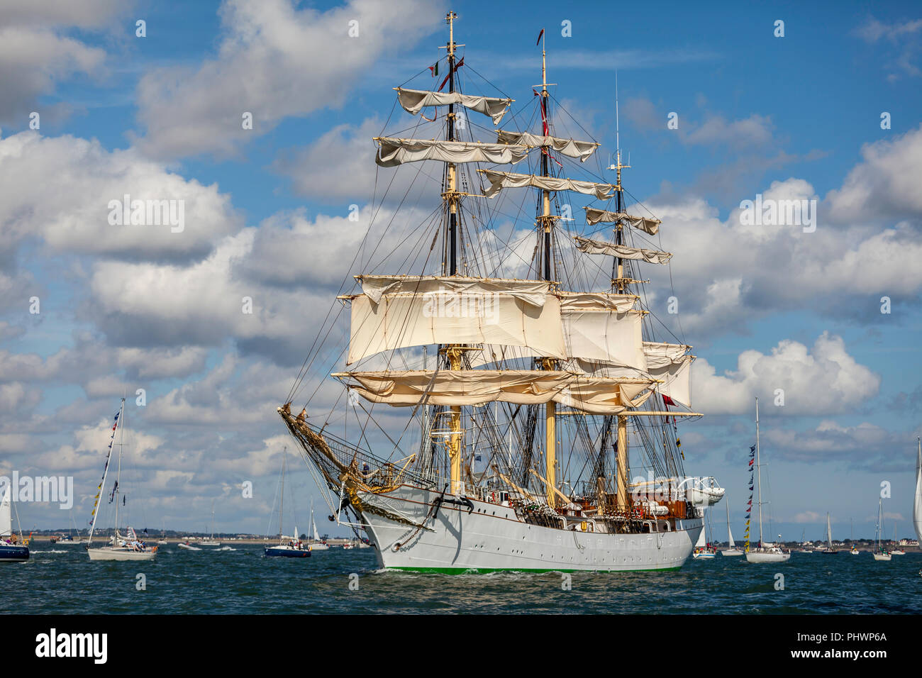 Danish three master tall ship Danmark sailing out of Dublin Bay for ...