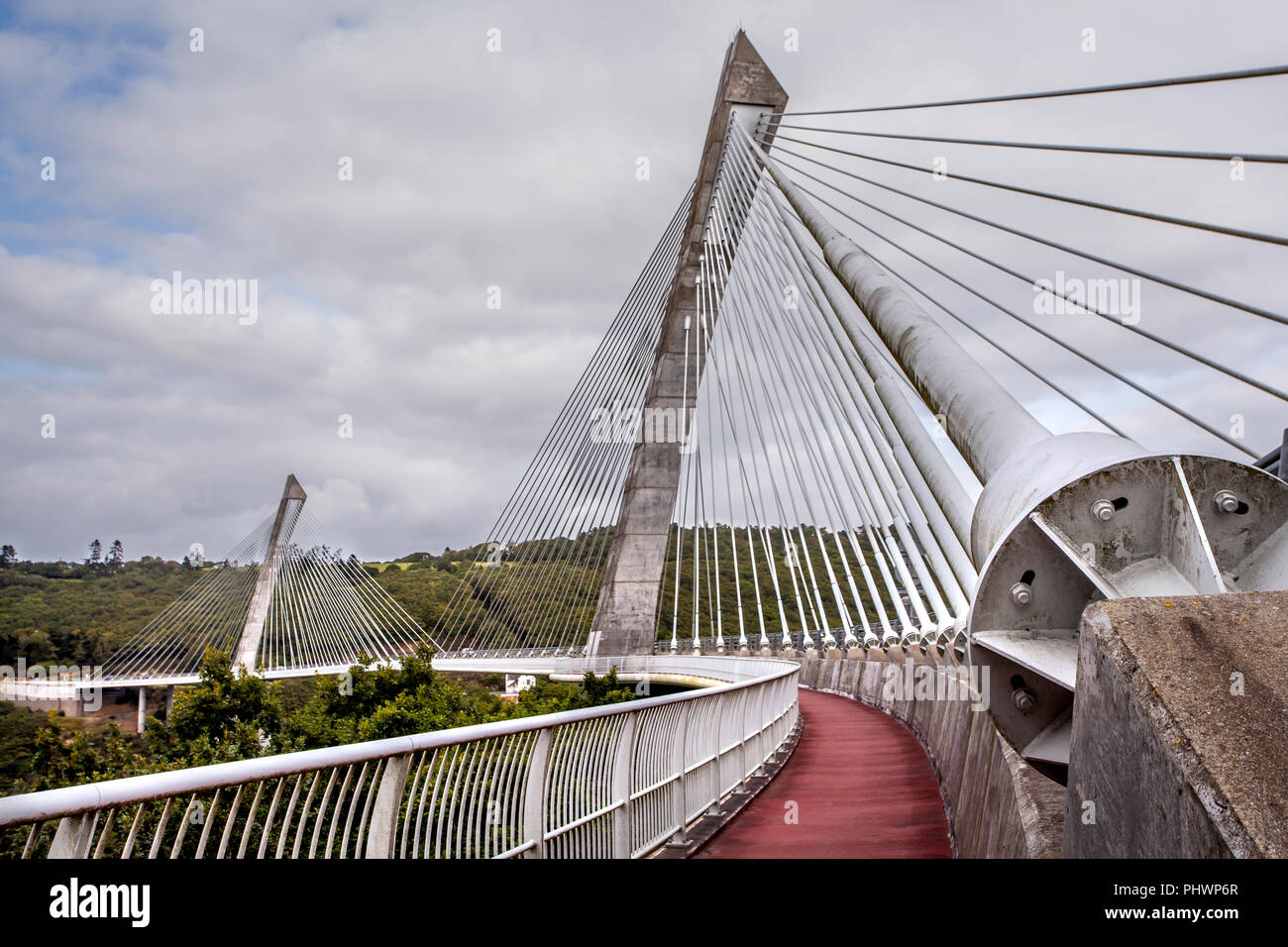 Pont de Terenez Cable Stay bridge Brittany France Stock Photo - Alamy