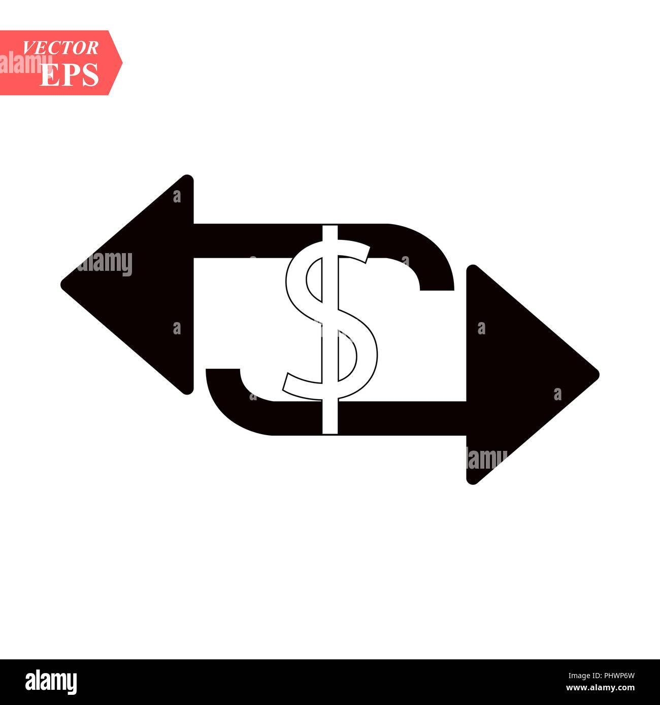 Exchange icon in flat design on white background,vector illustraton ...