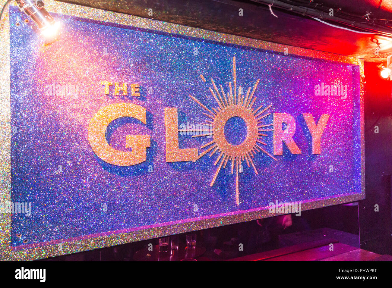 Logo of The Glory, Haggerston, East London Stock Photo - Alamy