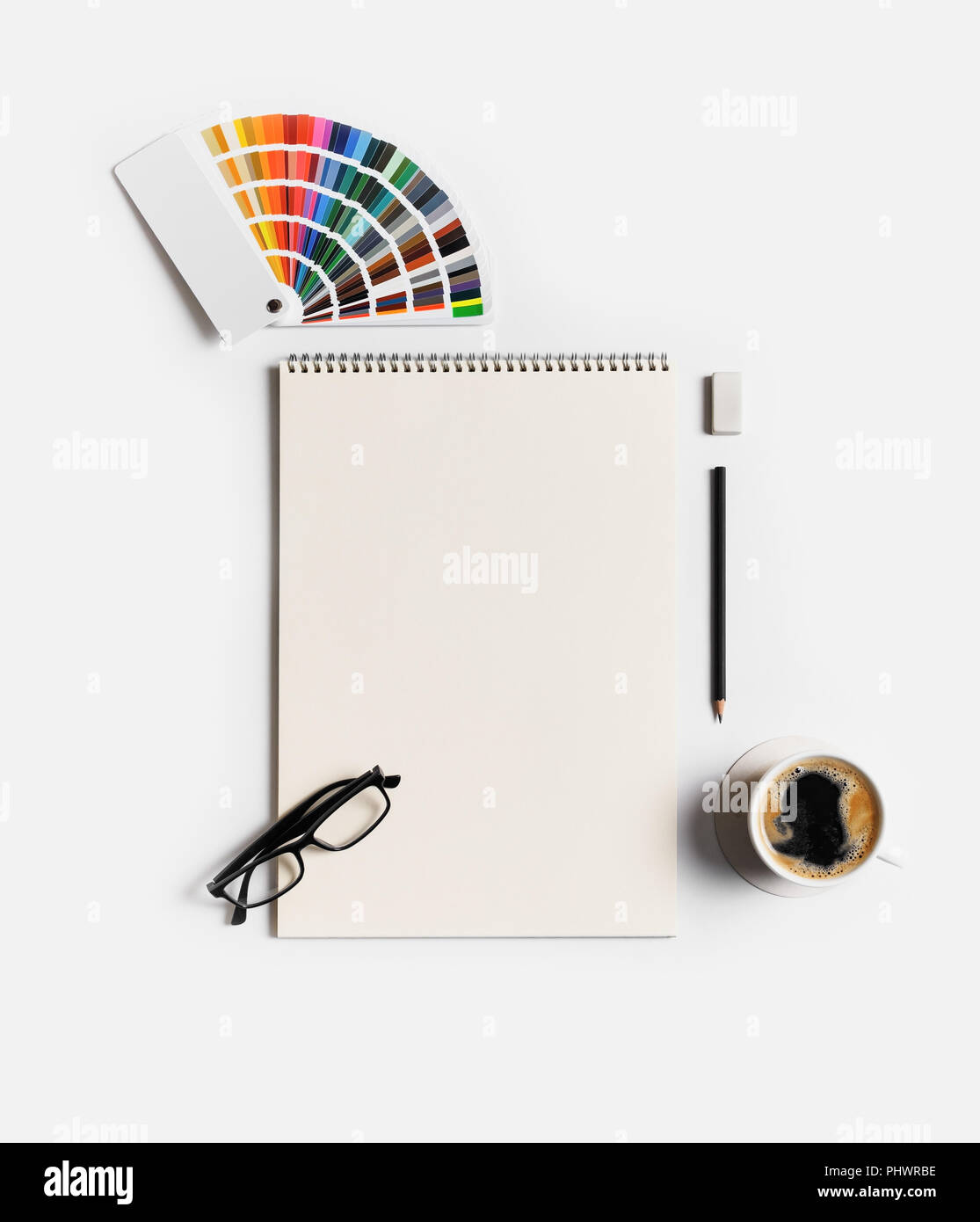 Branding stationery mockup on paper background. Blank objects for ...