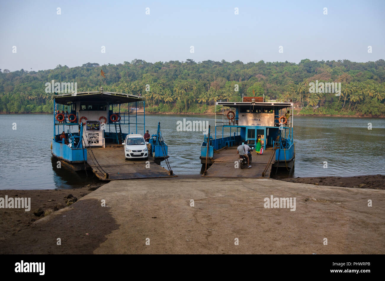 The Volvoi - Surla and Volvoi - Maina FerryBoats waiting side by side ...