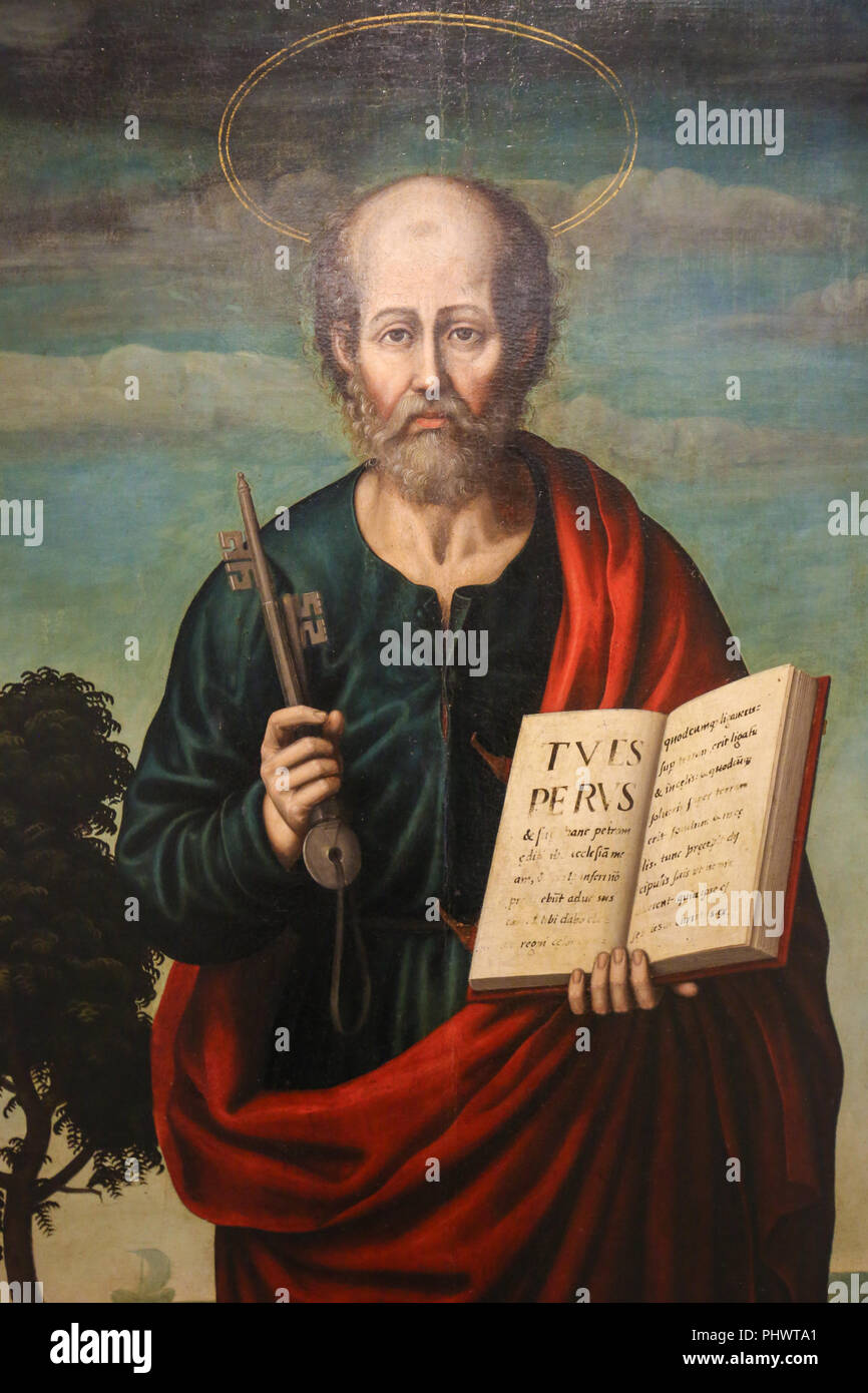 Painting of Saint Peter, first Bishop of Rome, in the Church of ...