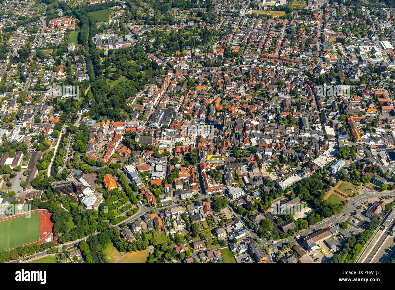 City centre of ahlen with st marien kirche hi-res stock photography and ...