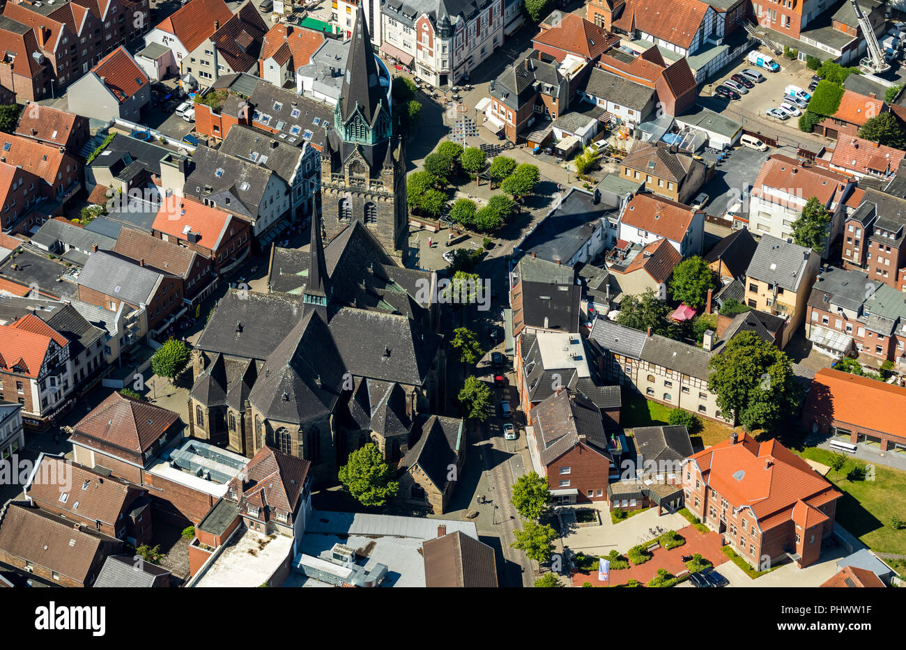 City center of ahlen with st marys church hi-res stock photography and ...