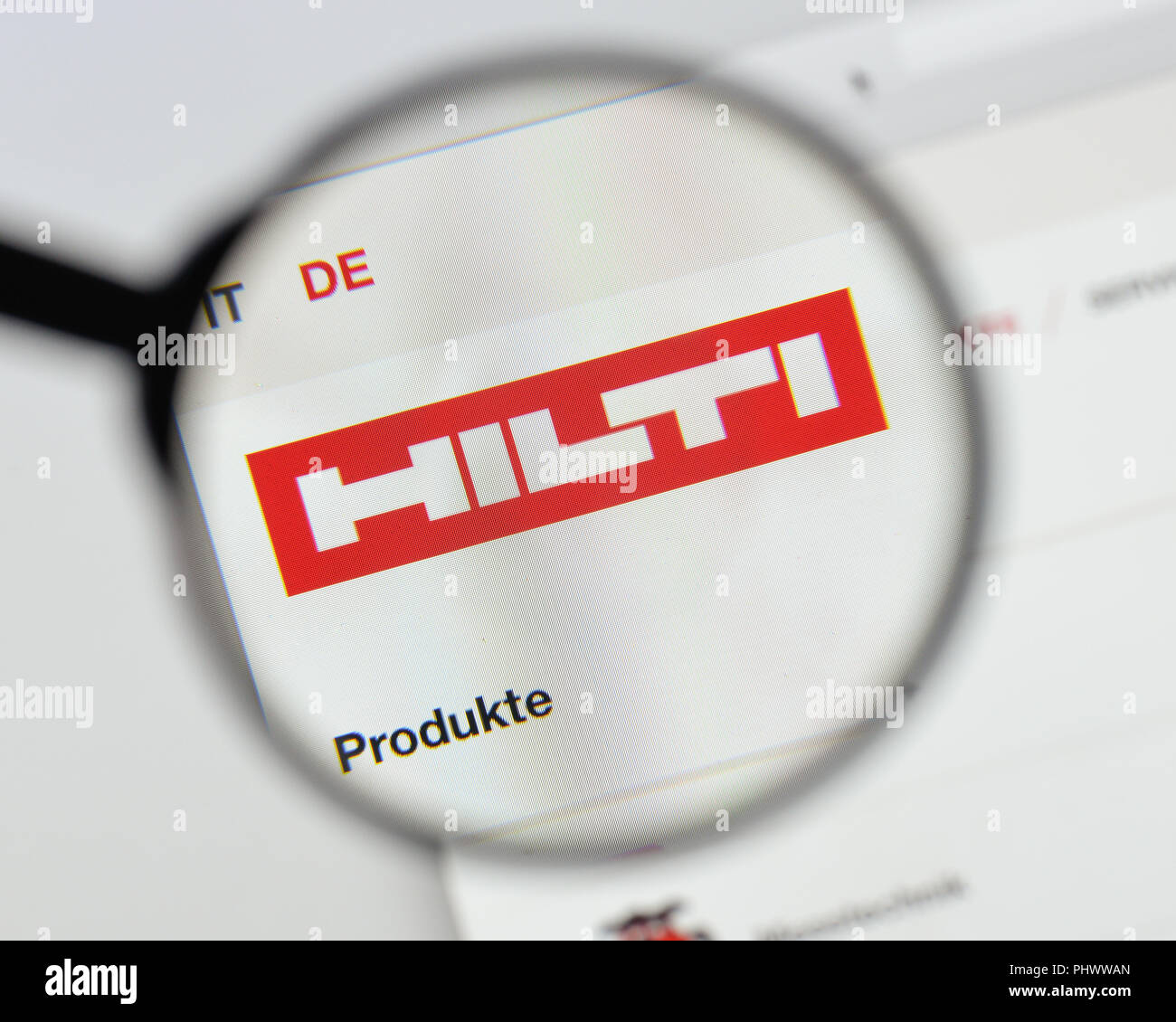Milan, Italy - August 20, 2018: hilti website homepage. hilti logo ...