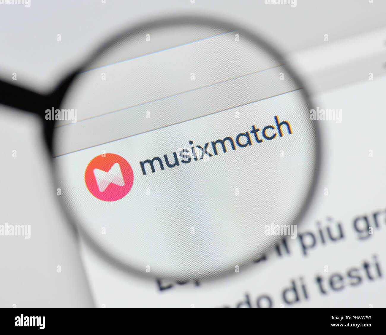 Milan, Italy - August 20, 2018: MUSIXMATCH website homepage. MUSIXMATCH ...