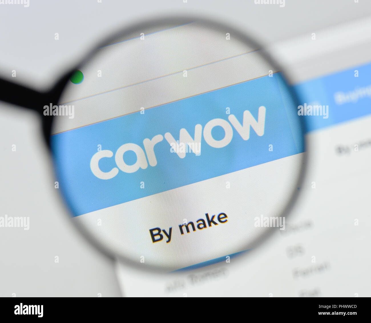 Milan, Italy - August 20, 2018: Carwow website homepage. Carwow logo ...