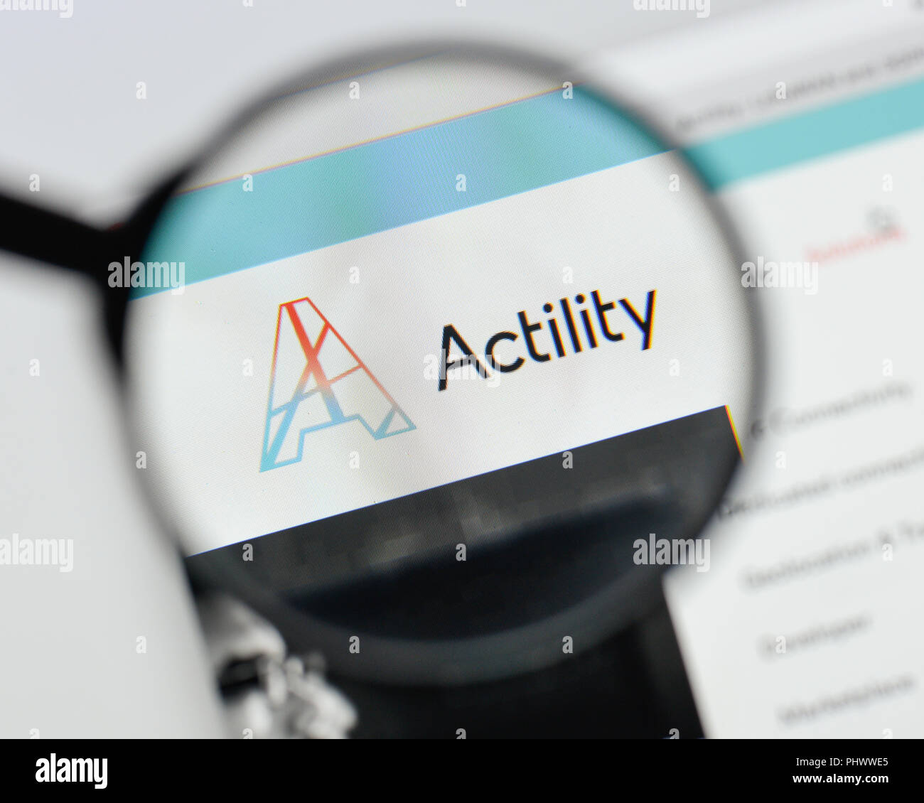 Milan, Italy - August 20, 2018: Actility website homepage. Actility ...