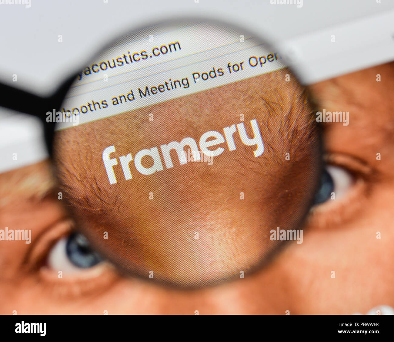 Milan, Italy - August 20, 2018: Framery website homepage. Framery logo ...
