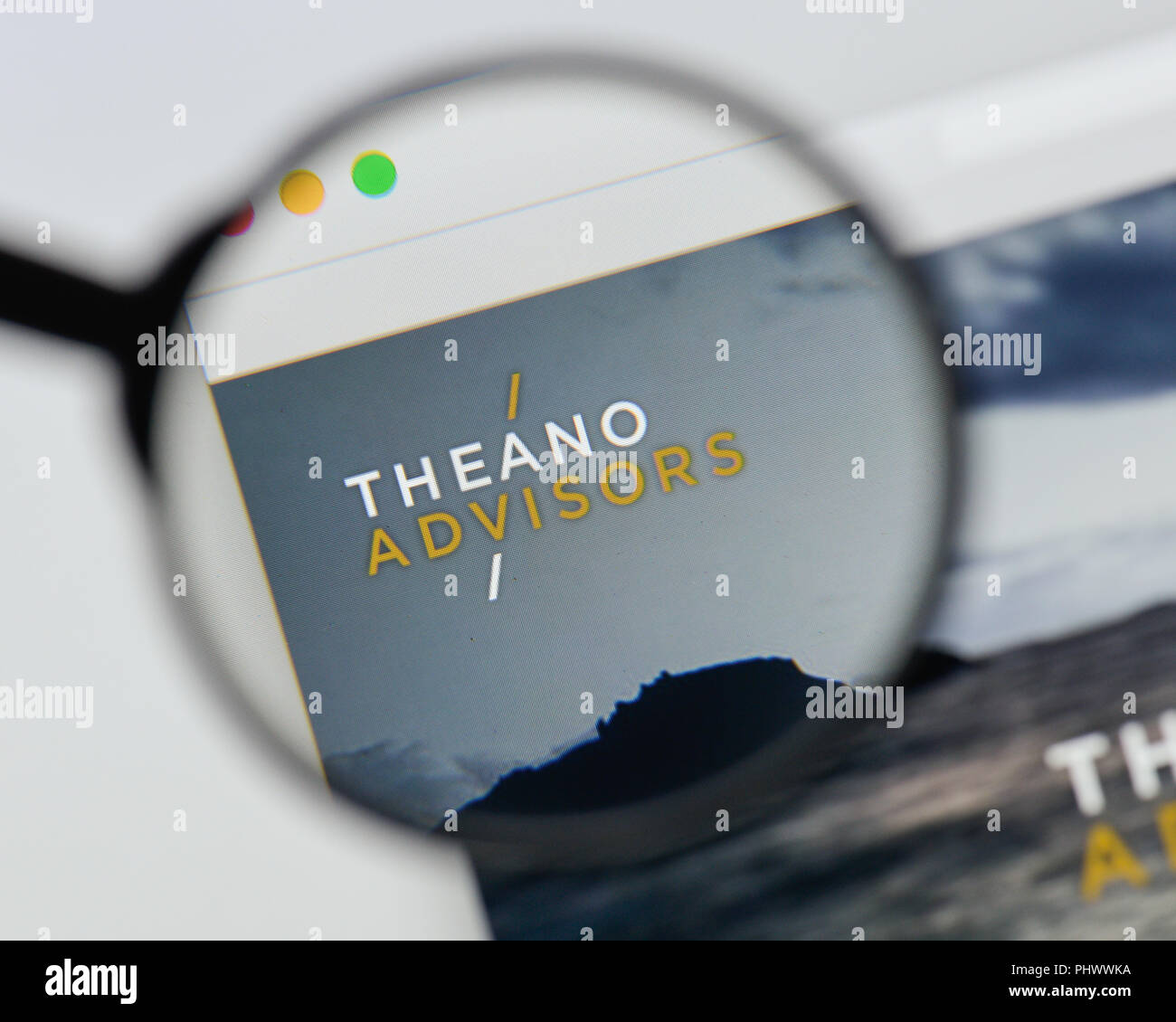 Milan, Italy - August 20, 2018: Theano Advisors website homepage ...