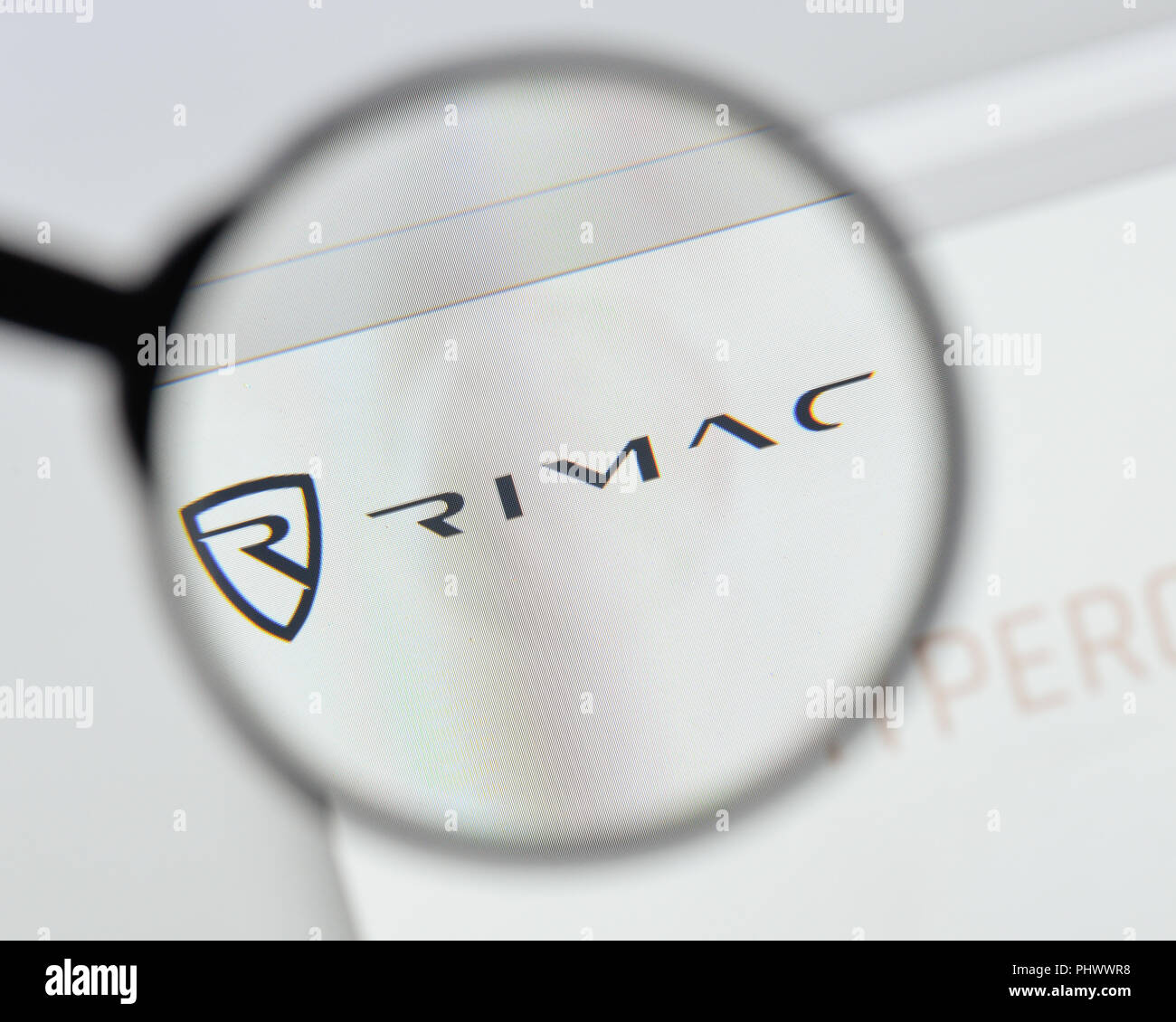 Milan, Italy - August 20, 2018: Rimac Automobili website homepage ...