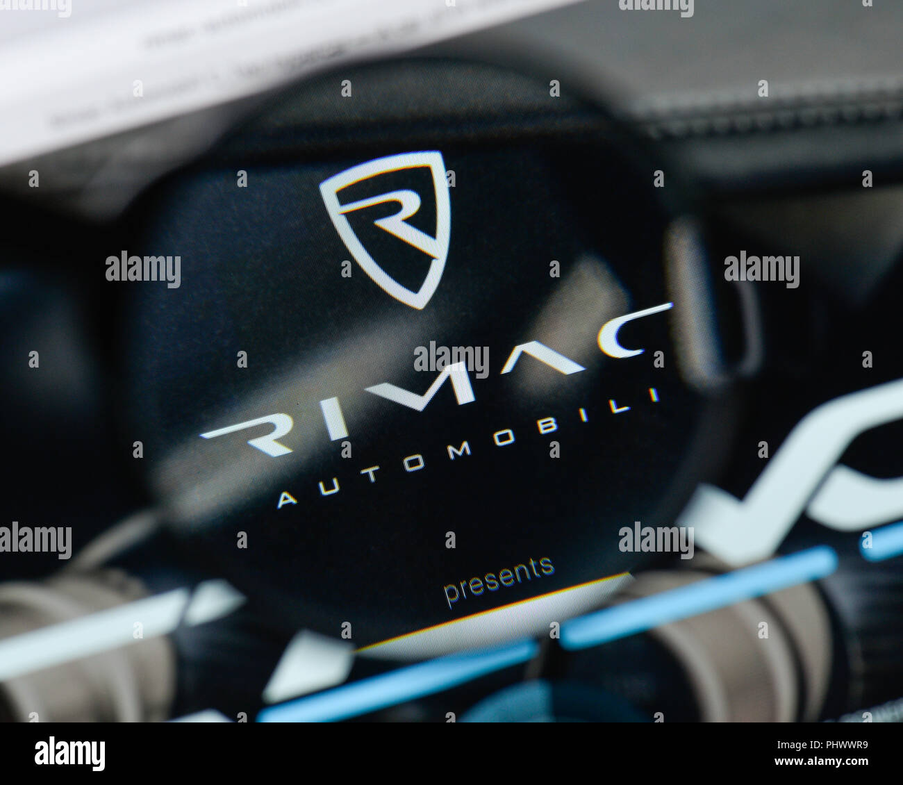 Milan, Italy - August 20, 2018: Rimac Automobili website homepage ...