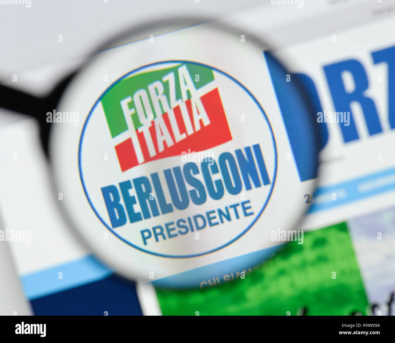 Milan, Italy - August 20, 2018: Forza Italia website homepage. Forza ...
