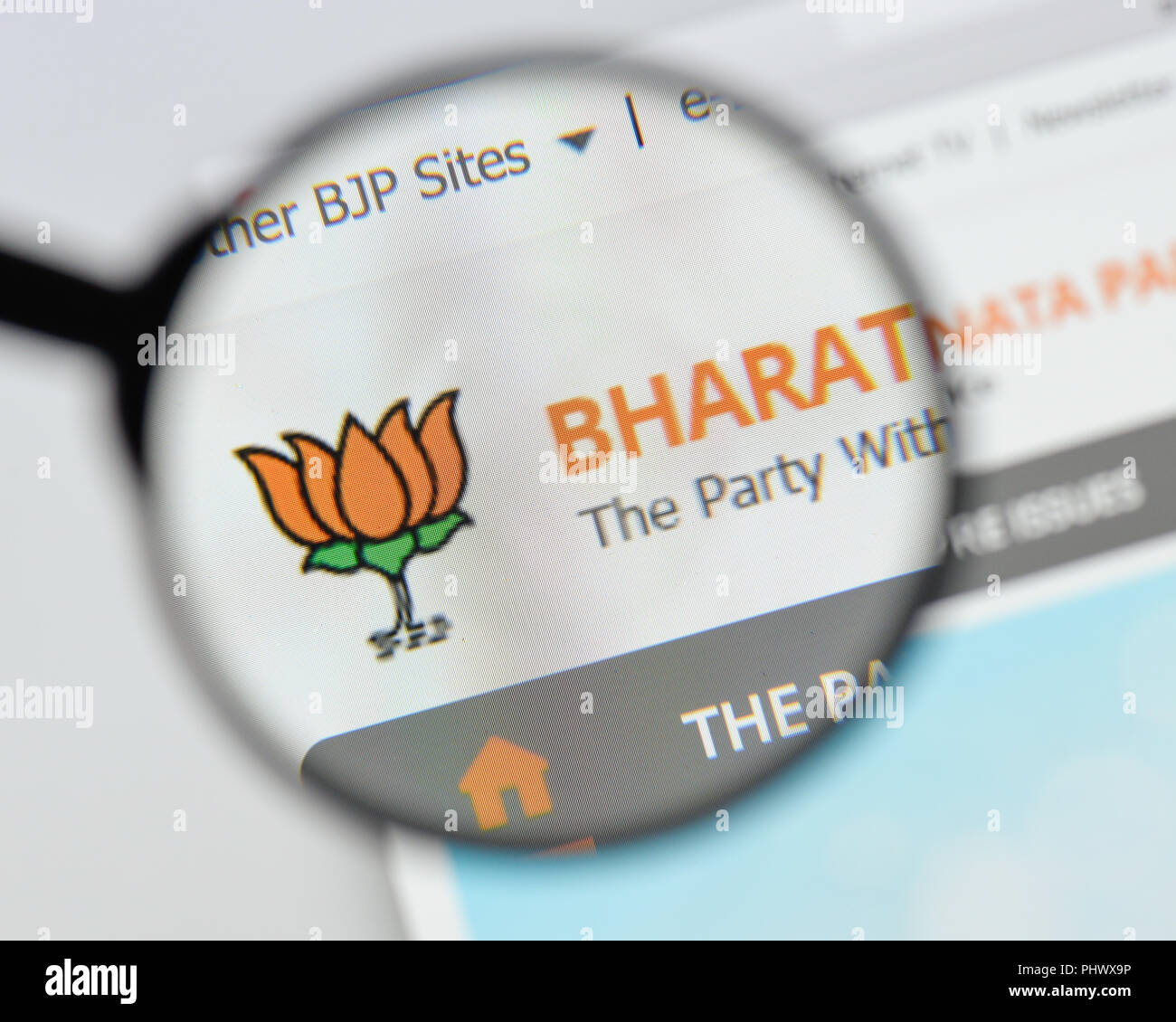 Milan, Italy - August 20, 2018: Bharatiya Janata Party website homepage ...