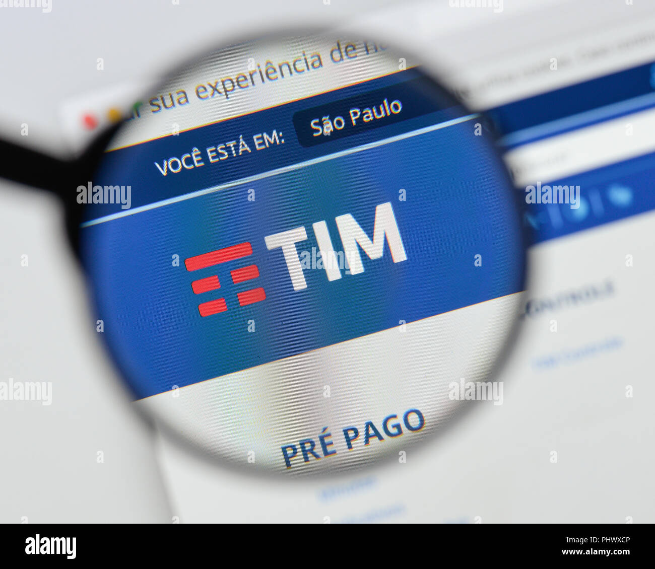 Milan, Italy - August 20, 2018: TIM BRASIL website homepage. TIM BRASIL ...