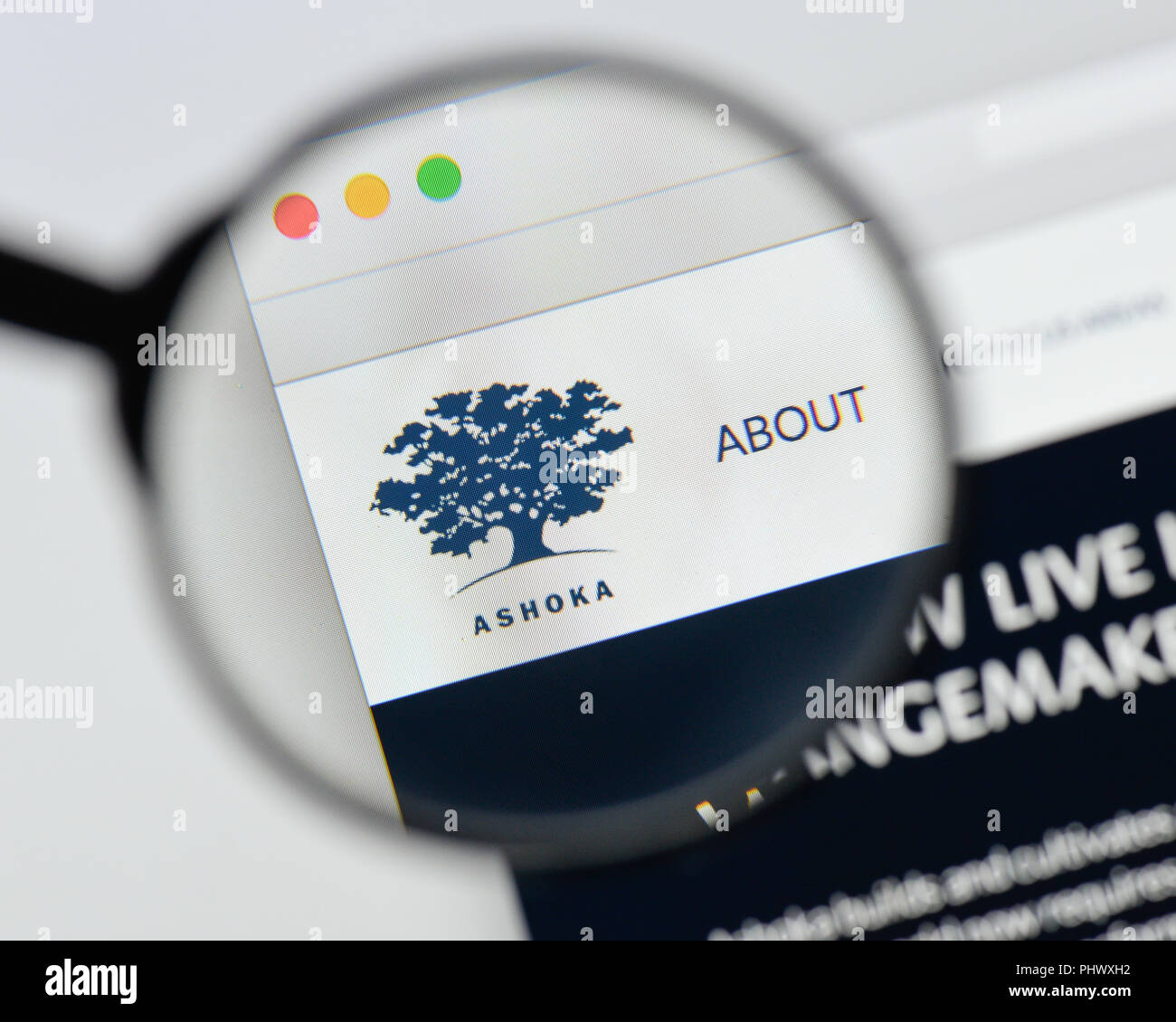 Milan, Italy - August 20, 2018: Ashoka website homepage. Ashoka logo visible Stock Photo - Alamy