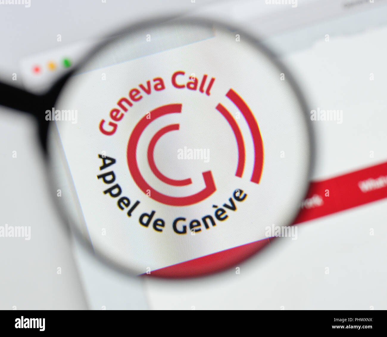 Milan, Italy - August 20, 2018: Geneva Call website homepage. Geneva ...