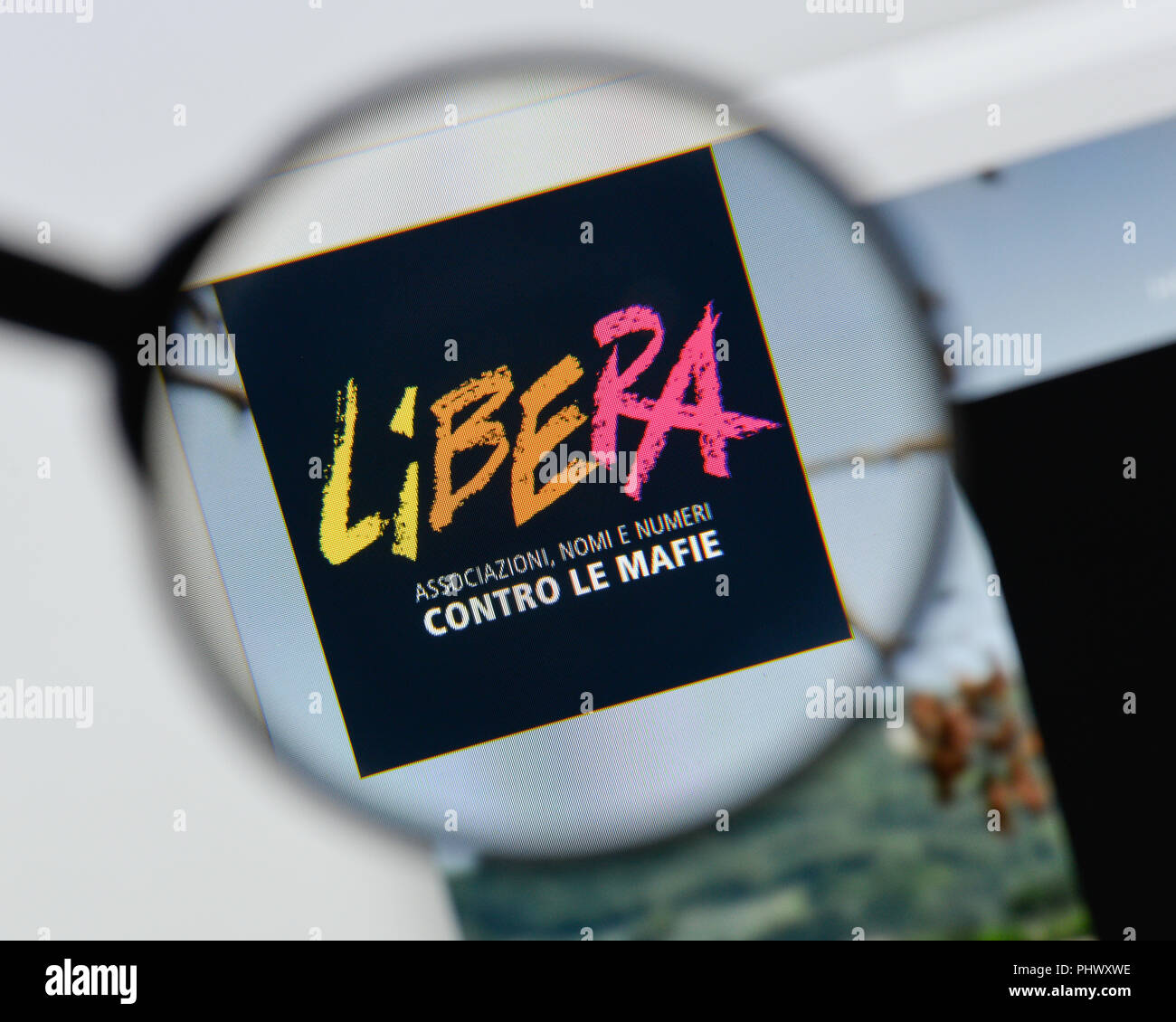 Milan, Italy - August 20, 2018: Libera website homepage. Libera logo ...
