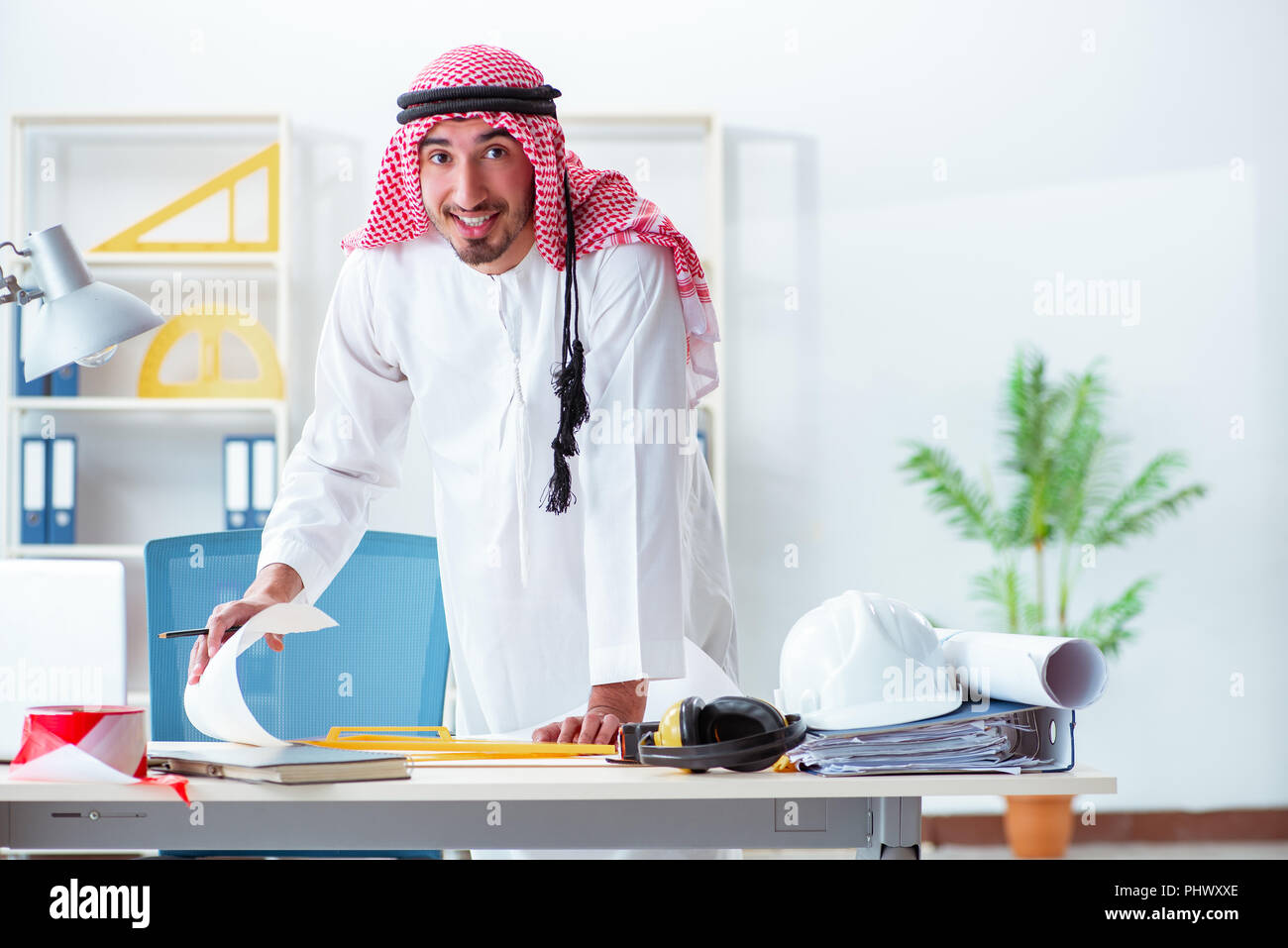 Arab engineer working on new project Stock Photo - Alamy