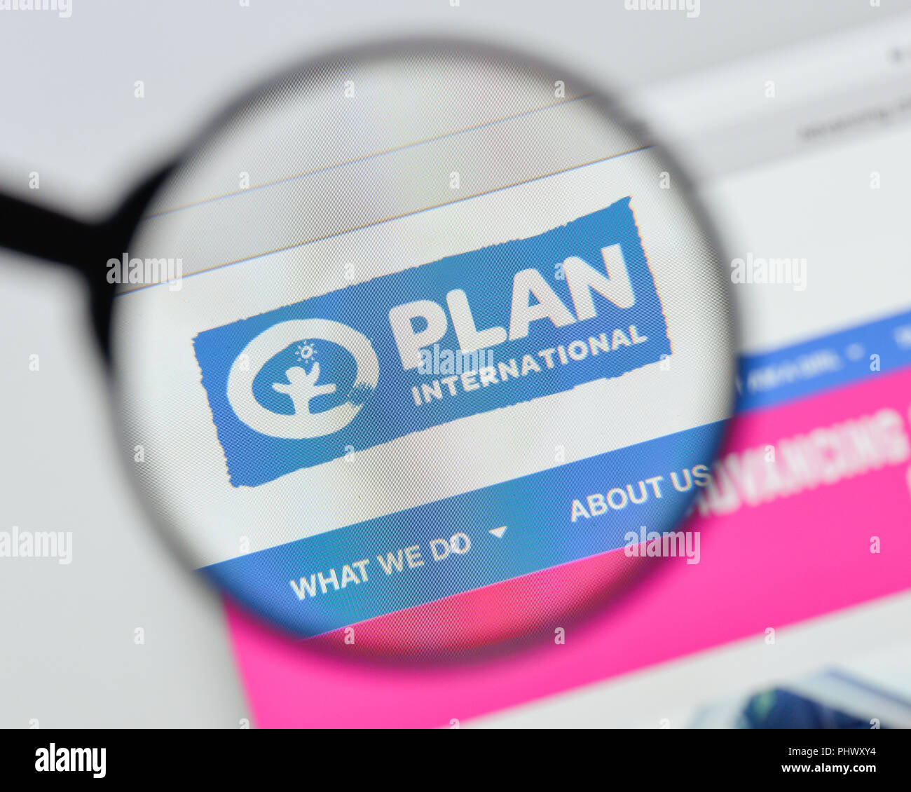 Milan, Italy - August 20, 2018: PLAN International website homepage ...