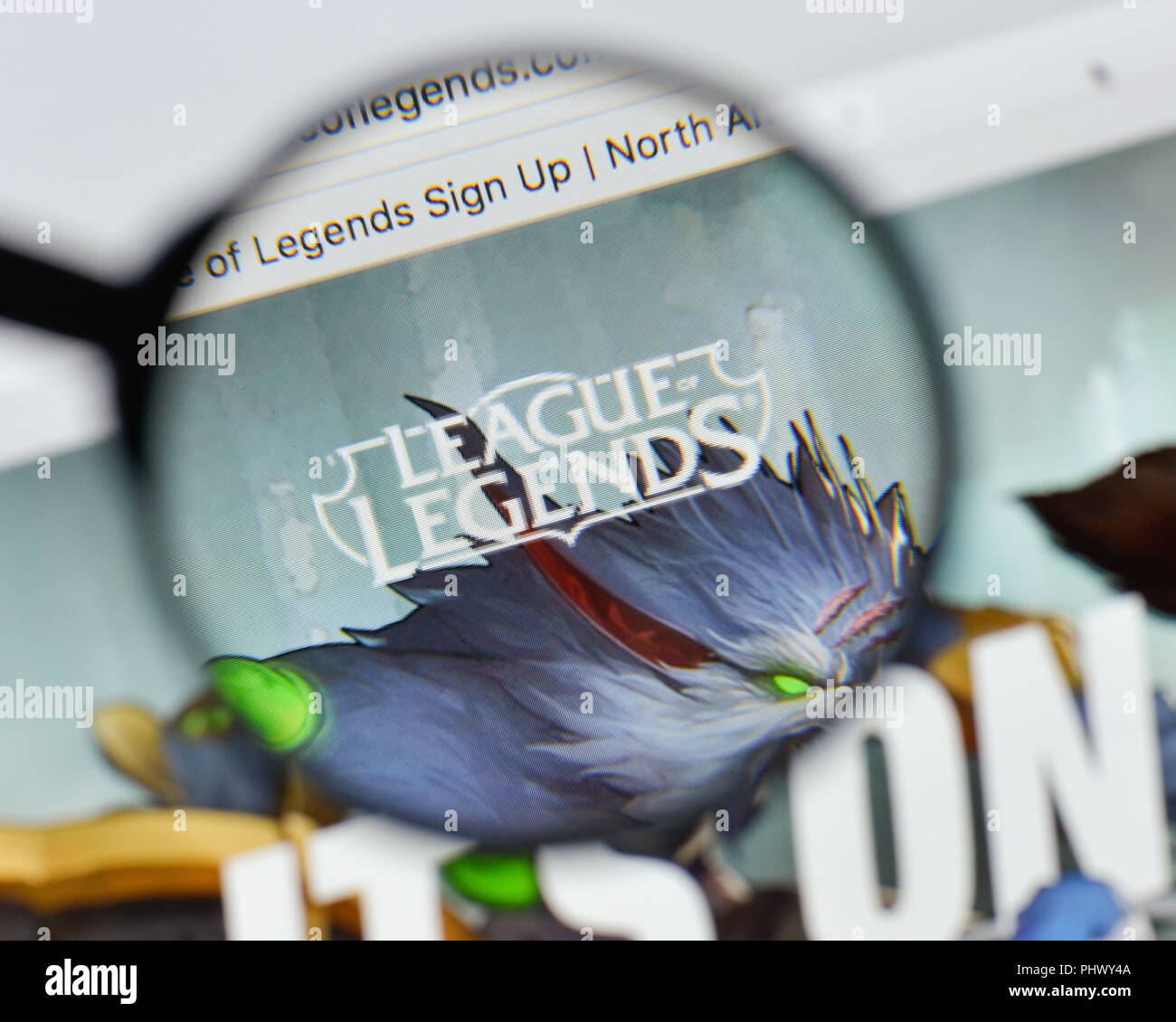 Milan, Italy - August 20, 2018: League Of Legends website homepage ...