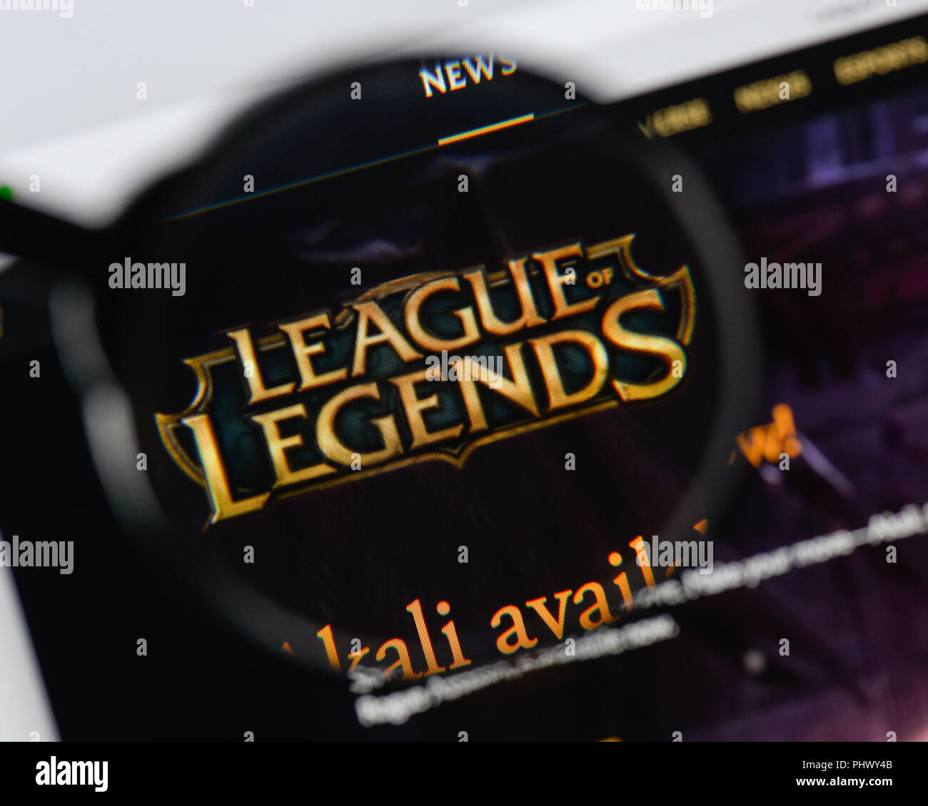 Milan, Italy - August 20, 2018: League Of Legends website homepage ...