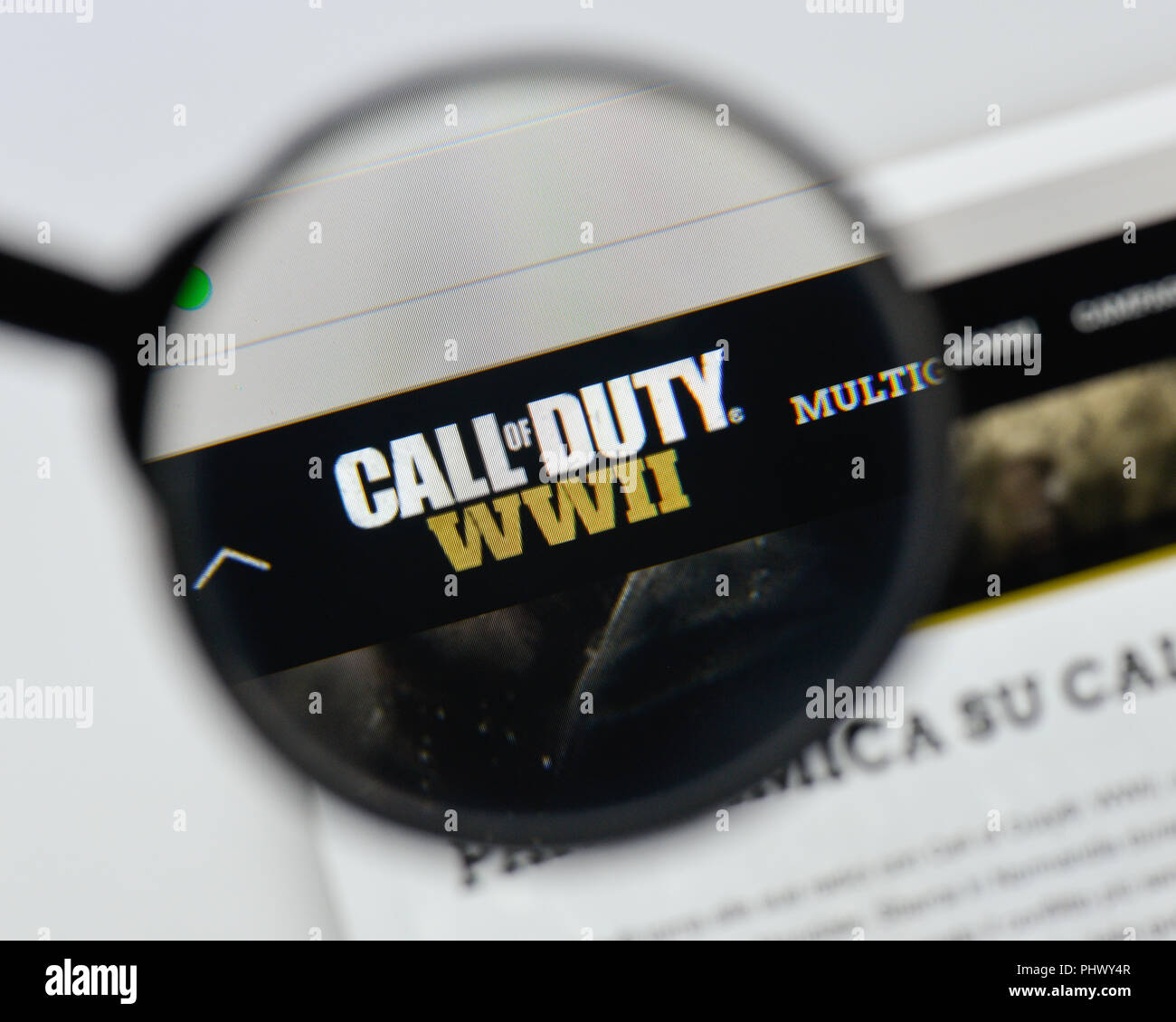 Milan, Italy - August 20, 2018: Call Of Duty WWII website homepage ...