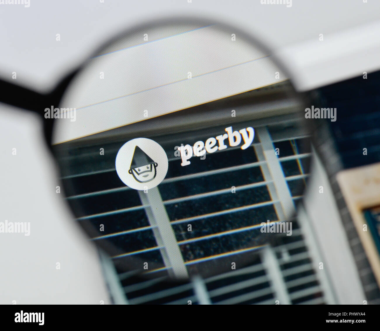 Milan, Italy - August 20, 2018: peerby website homepage. peerby logo ...