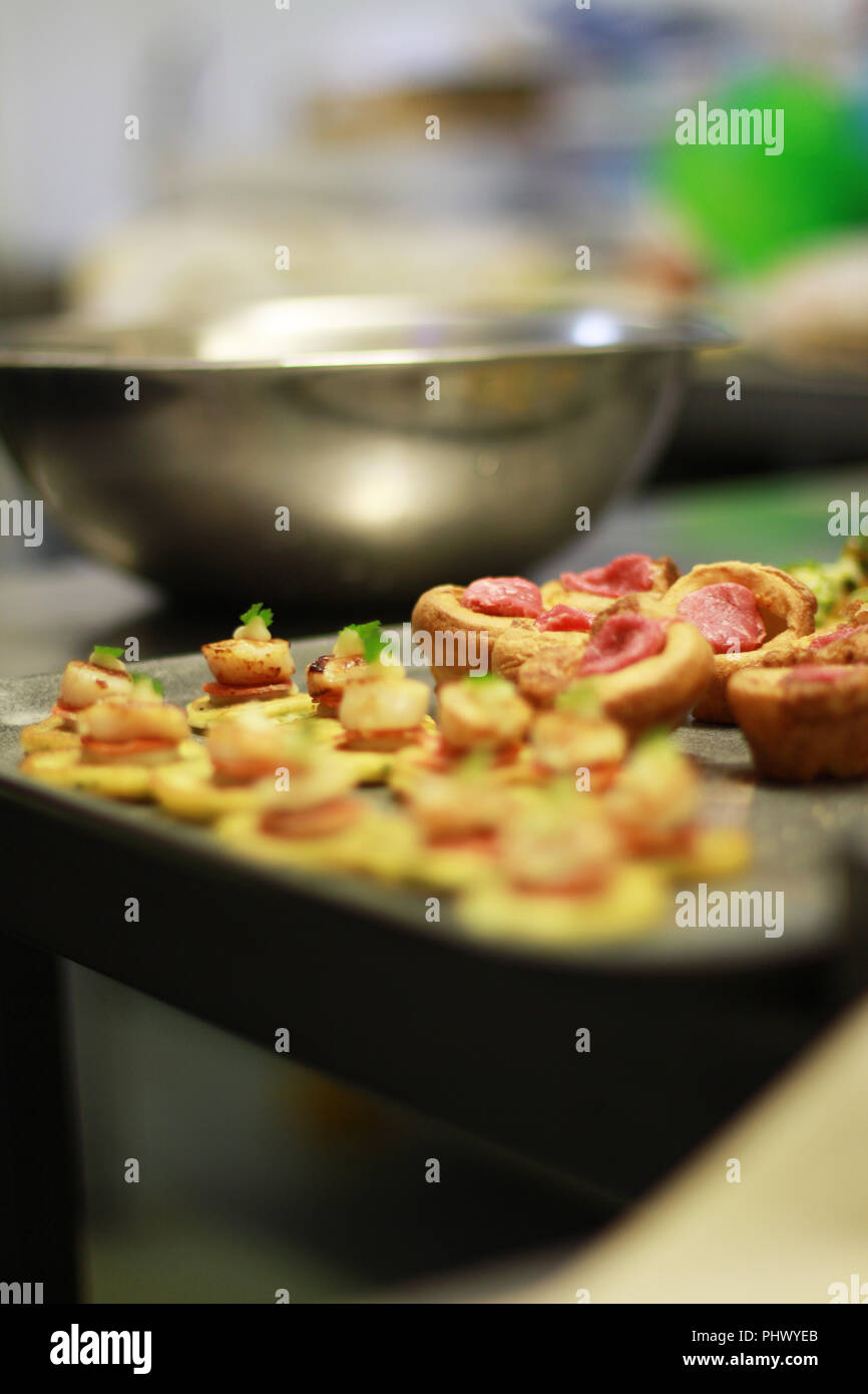 chef preparing canape platter Stock Photo - Alamy