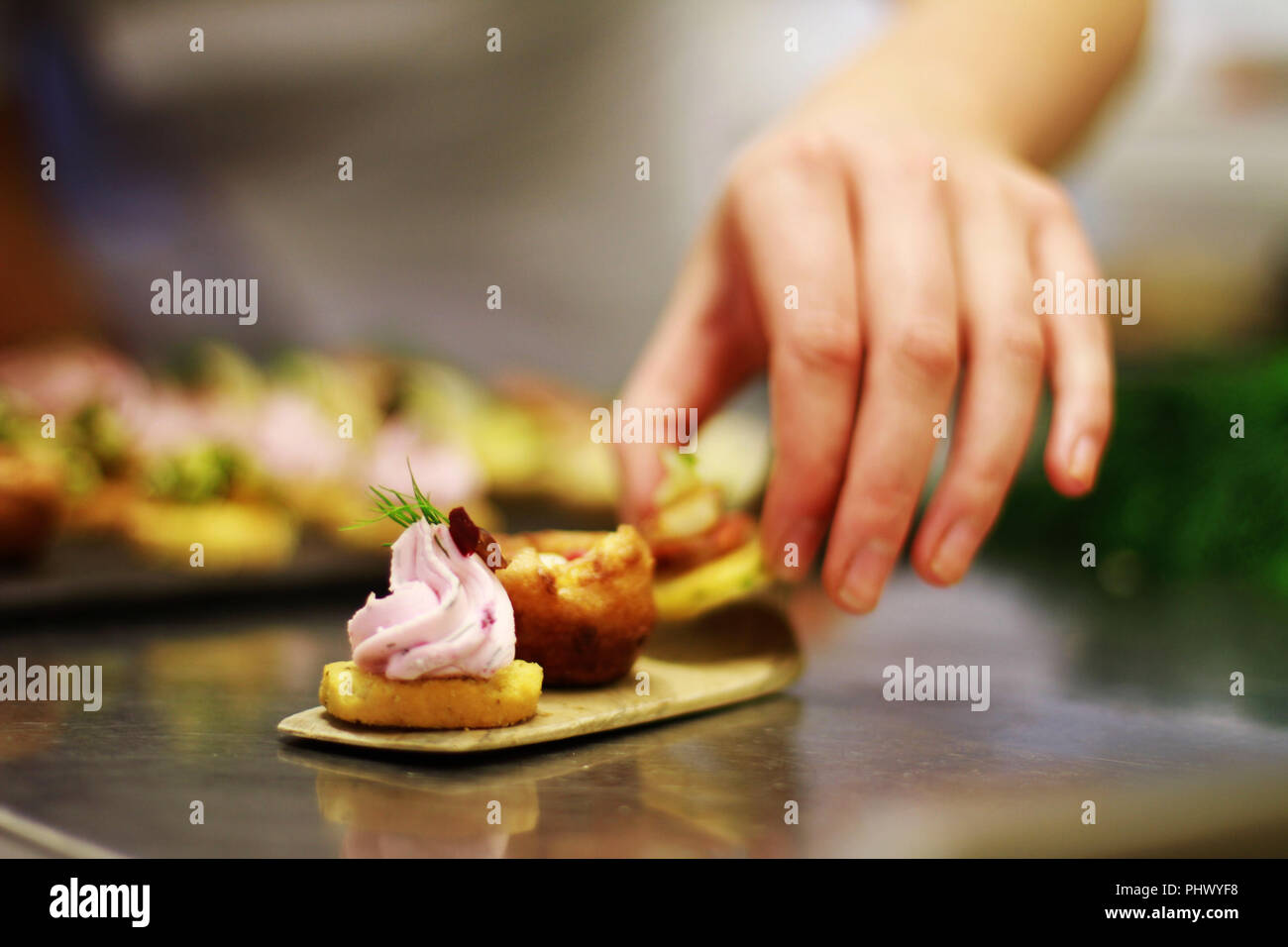 Chef making canapes hi-res stock photography and images - Alamy