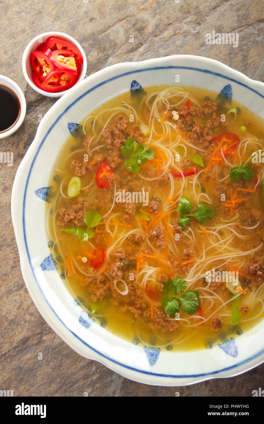 traditional Chinese Yuk sum yuk sum noodle broth Stock Photo - Alamy