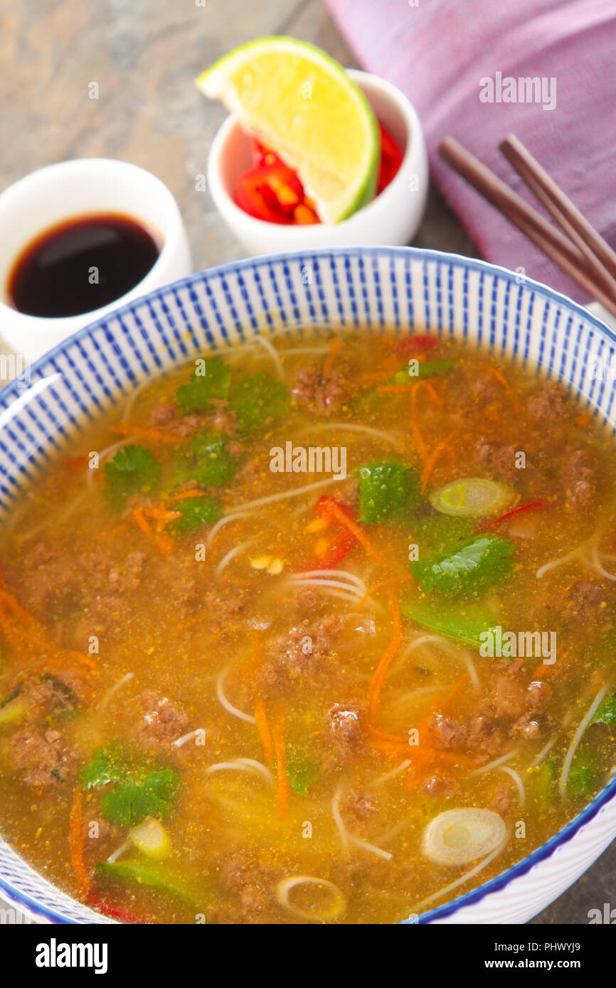 traditional Chinese Yuk sum yuk sum noodle broth Stock Photo - Alamy