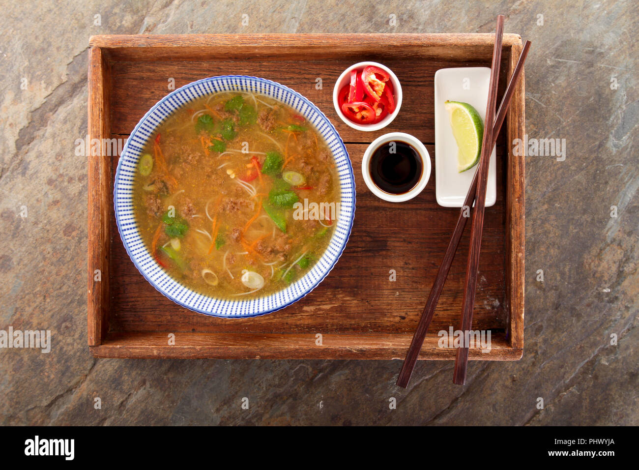 traditional Chinese Yuk sum yuk sum noodle broth Stock Photo - Alamy