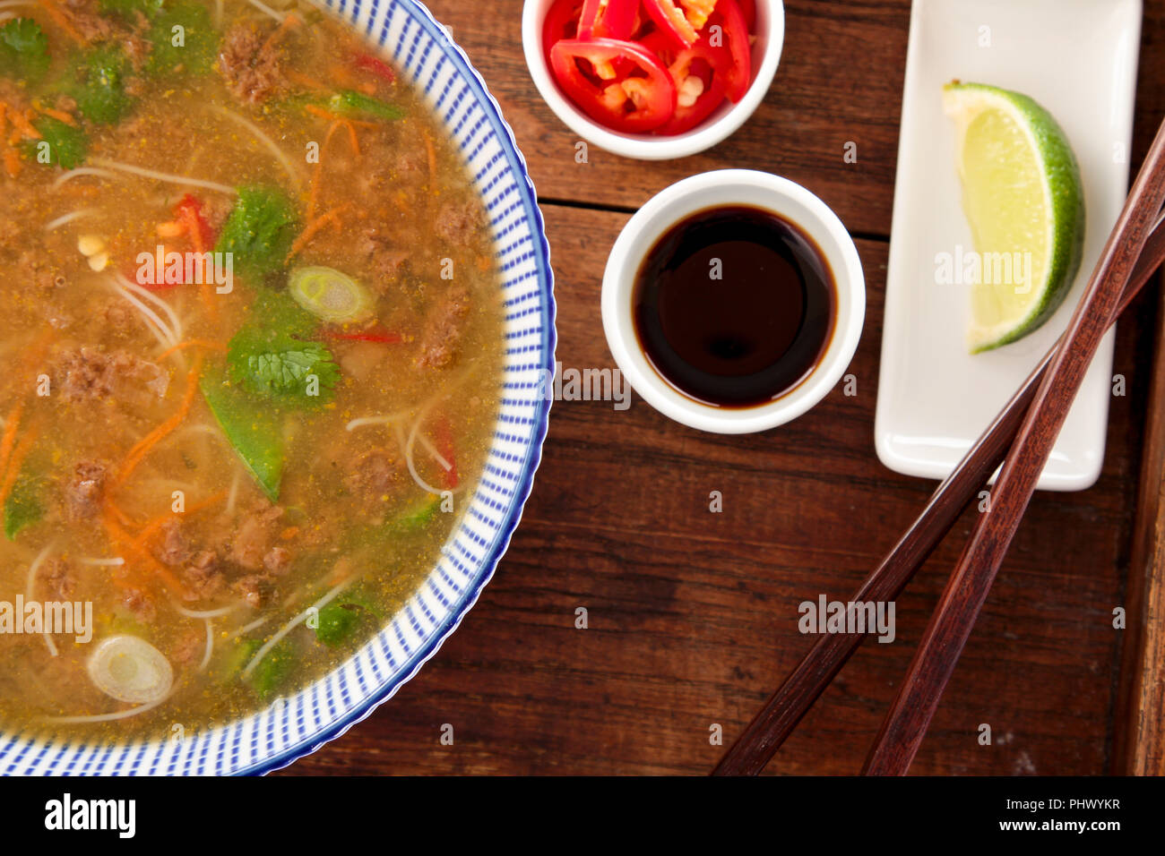 traditional Chinese Yuk sum yuk sum noodle broth Stock Photo - Alamy