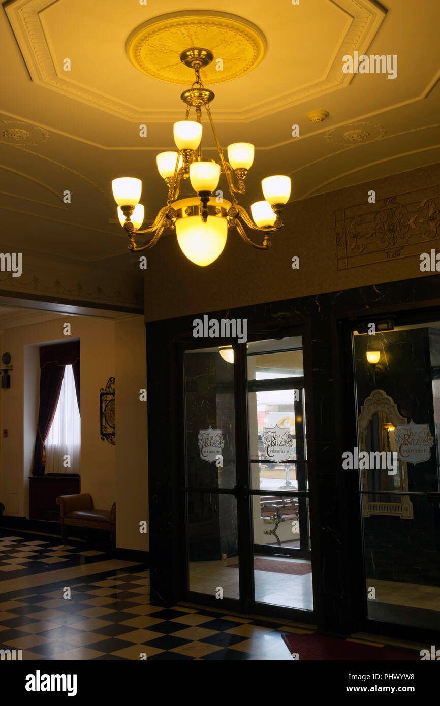Interior of the entrance to The Ritz apartment building at the Atlantic ...